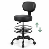 Primy Drafting Office Chair with Backrest - Adjustable Rolling Stool ...
