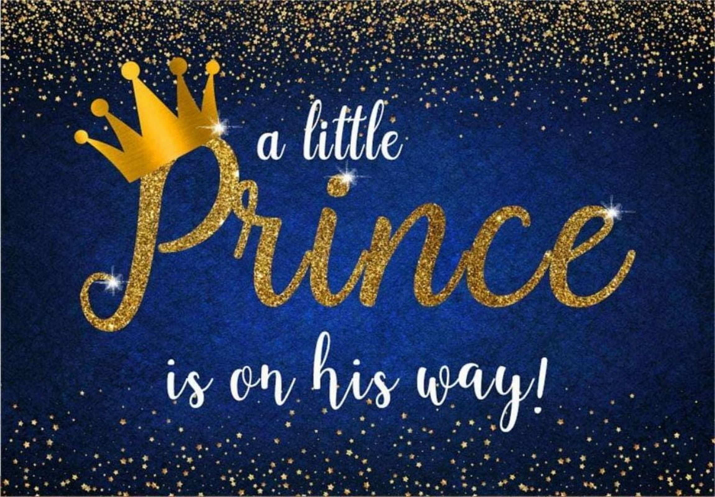 Prince Background Blue Gold Backdrop Party Baby Shower Thr Birthday ...
