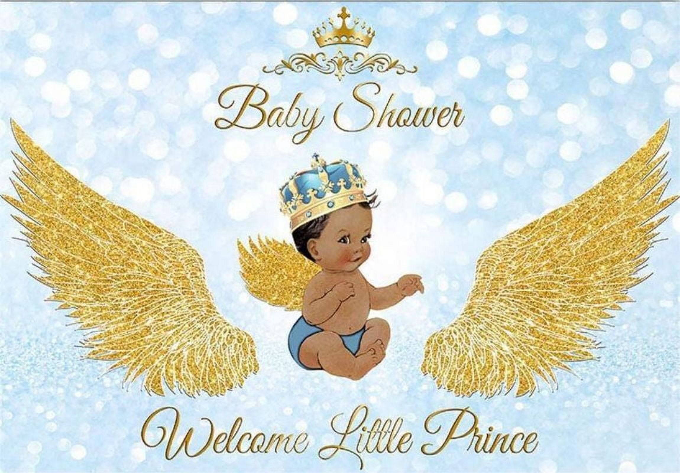 Prince Background Blue Gold Backdrop Party Baby Shower Thr Birthday ...