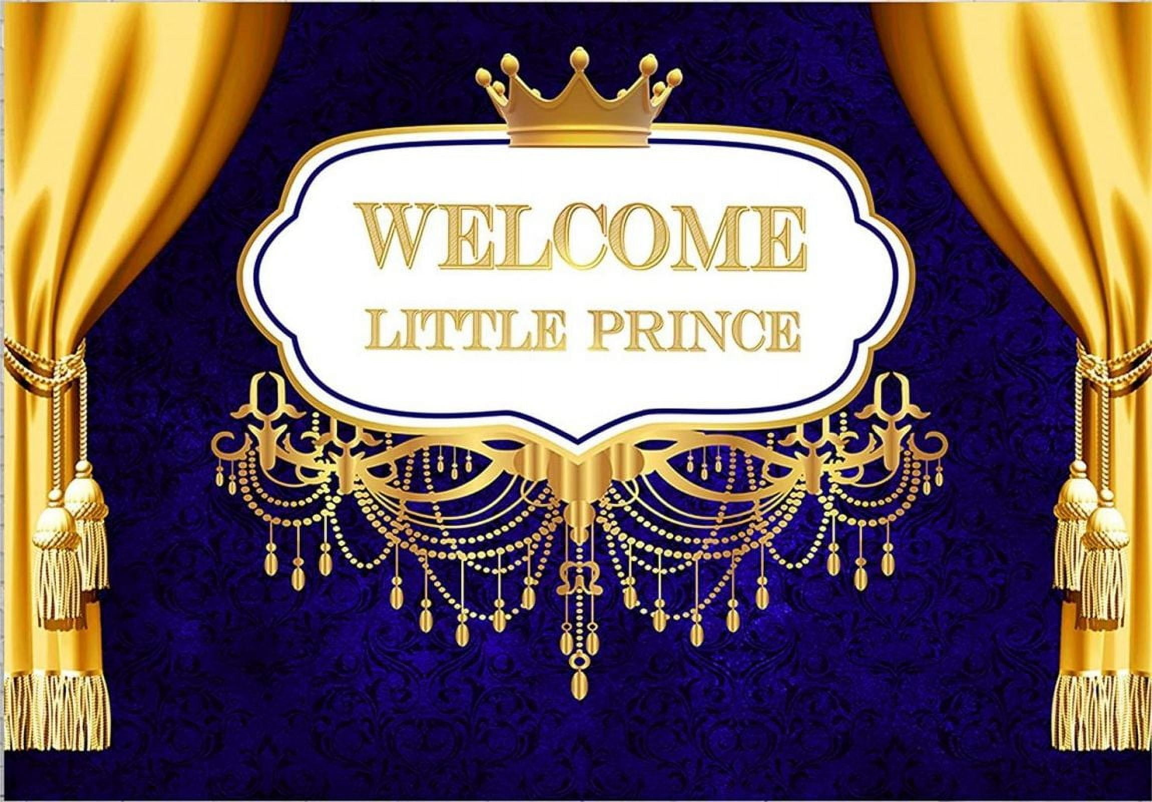 Prince Background Crown Birthday ration Banner Photography Backdrops ...