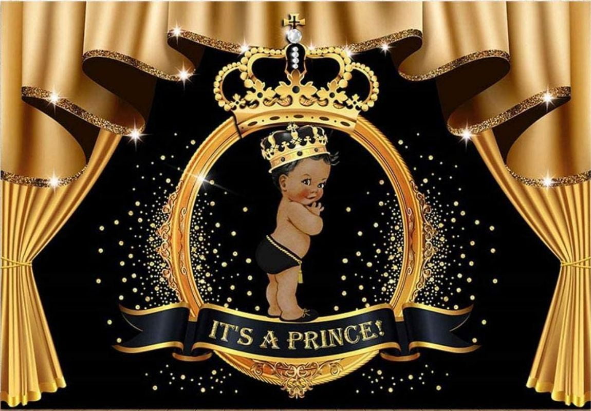 Prince Background Crown Birthday ration Banner Photography Backdrops ...