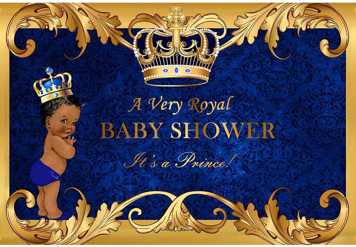 Prince Background Crown Birthday ration Banner Photography Backdrops ...