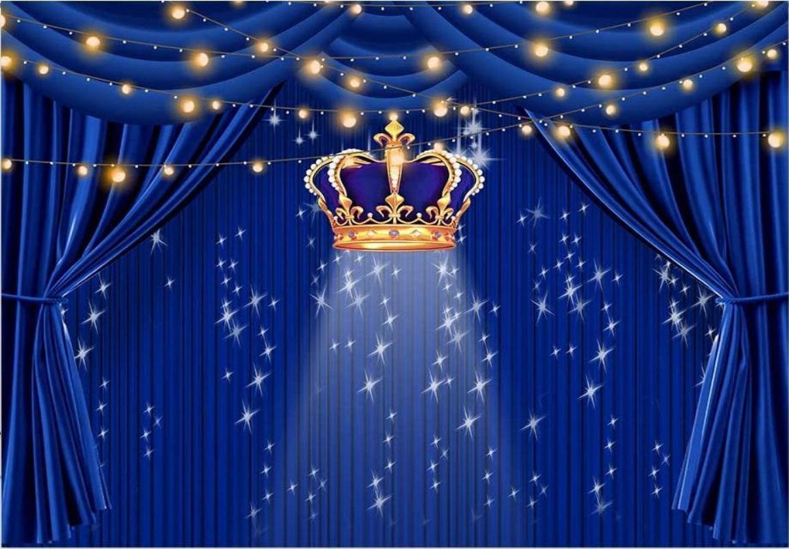 Prince Background Crown Birthday ration Banner Photography Backdrops ...