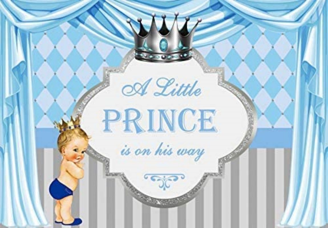 Prince Background Crown Birthday ration Banner Photography Backdrops ...