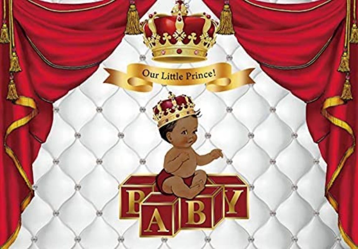 Prince Background Crown Birthday ration Banner Photography Backdrops ...