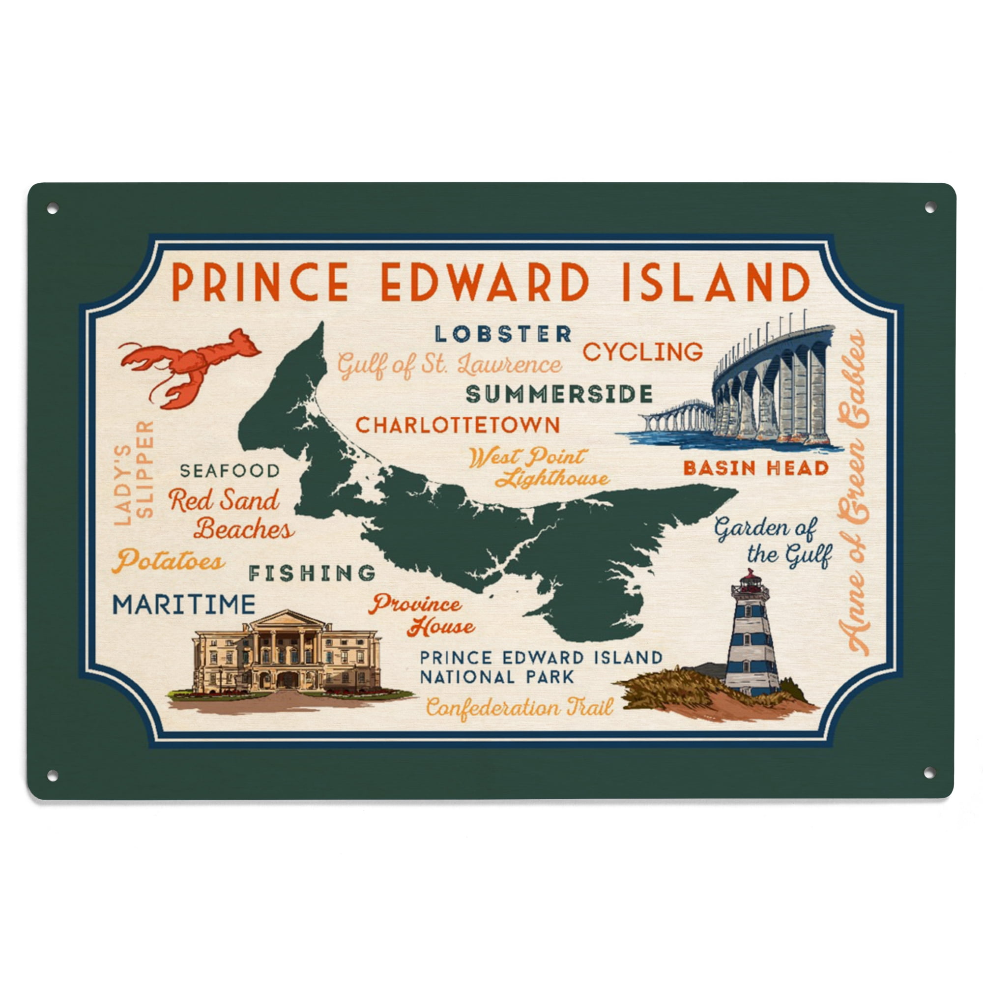 Prince Edward Island, Canada, Typography and Icons, Contour Birch Wood ...