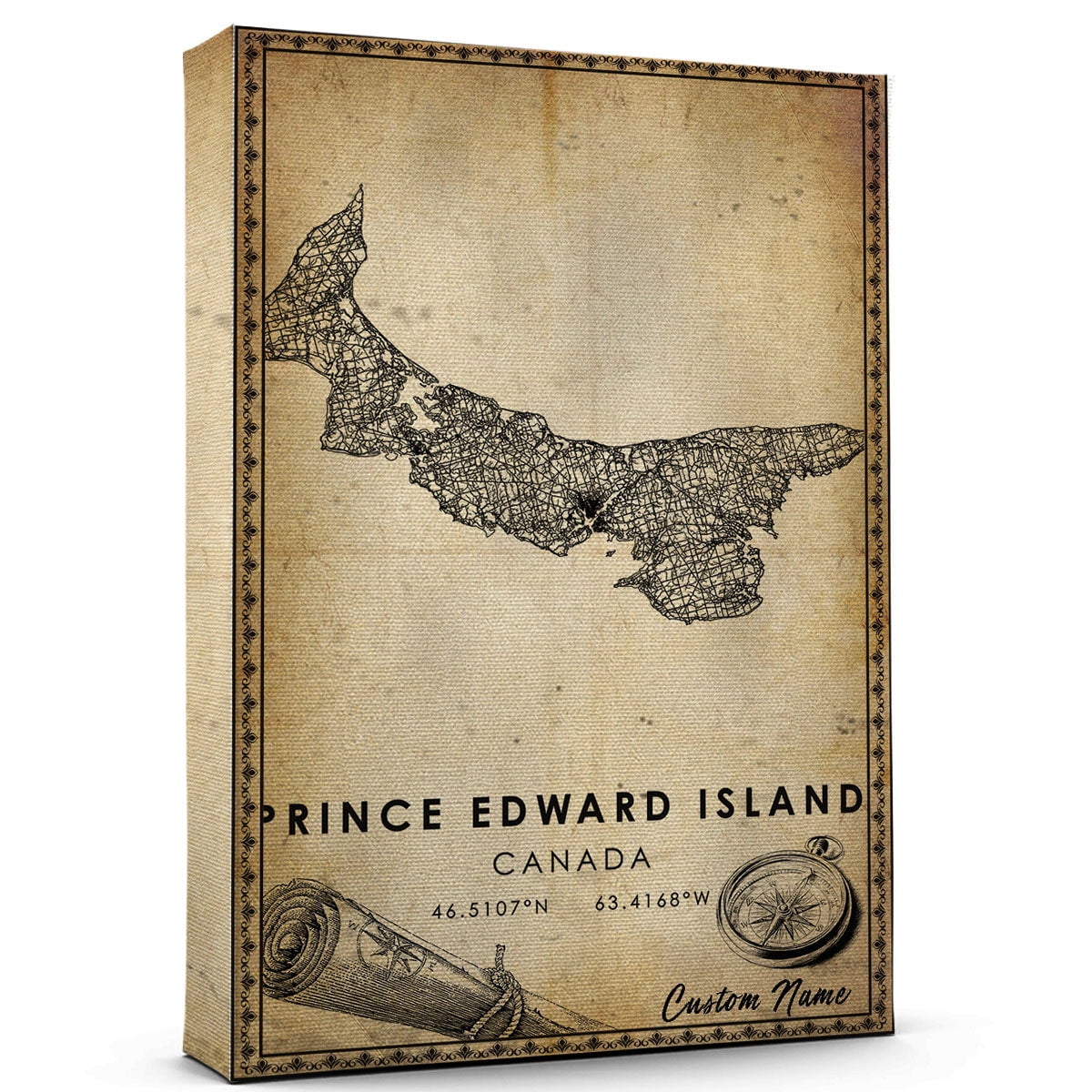 Prince Edward Island Map Poster, Prince Edward Island road Map Art ...