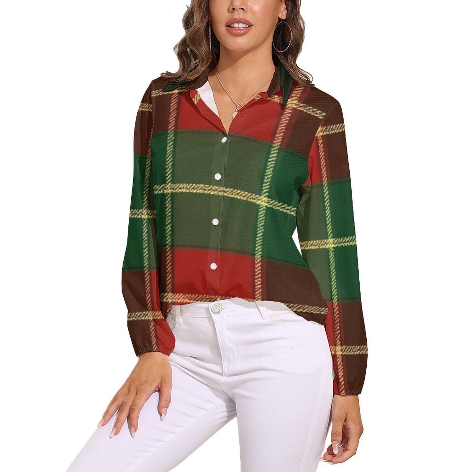 Prince Edward Island Provincial Tartan-1 Vntage Casual Long Sleeve ...