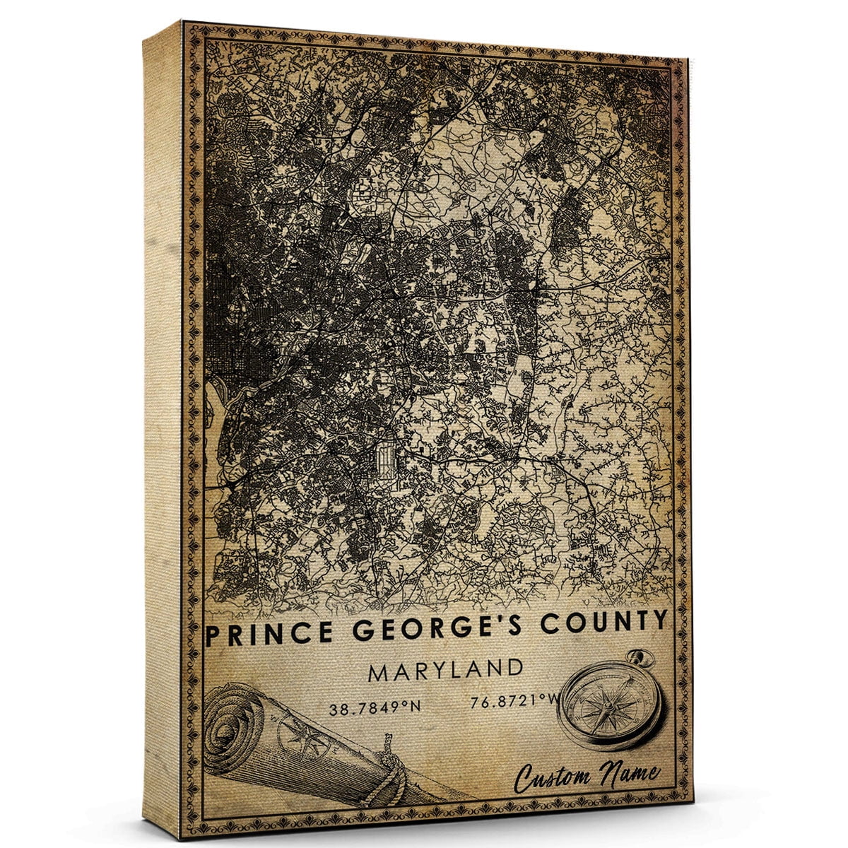 Prince George's County Map Poster, Maryland Map Art Poster, Canvas ...