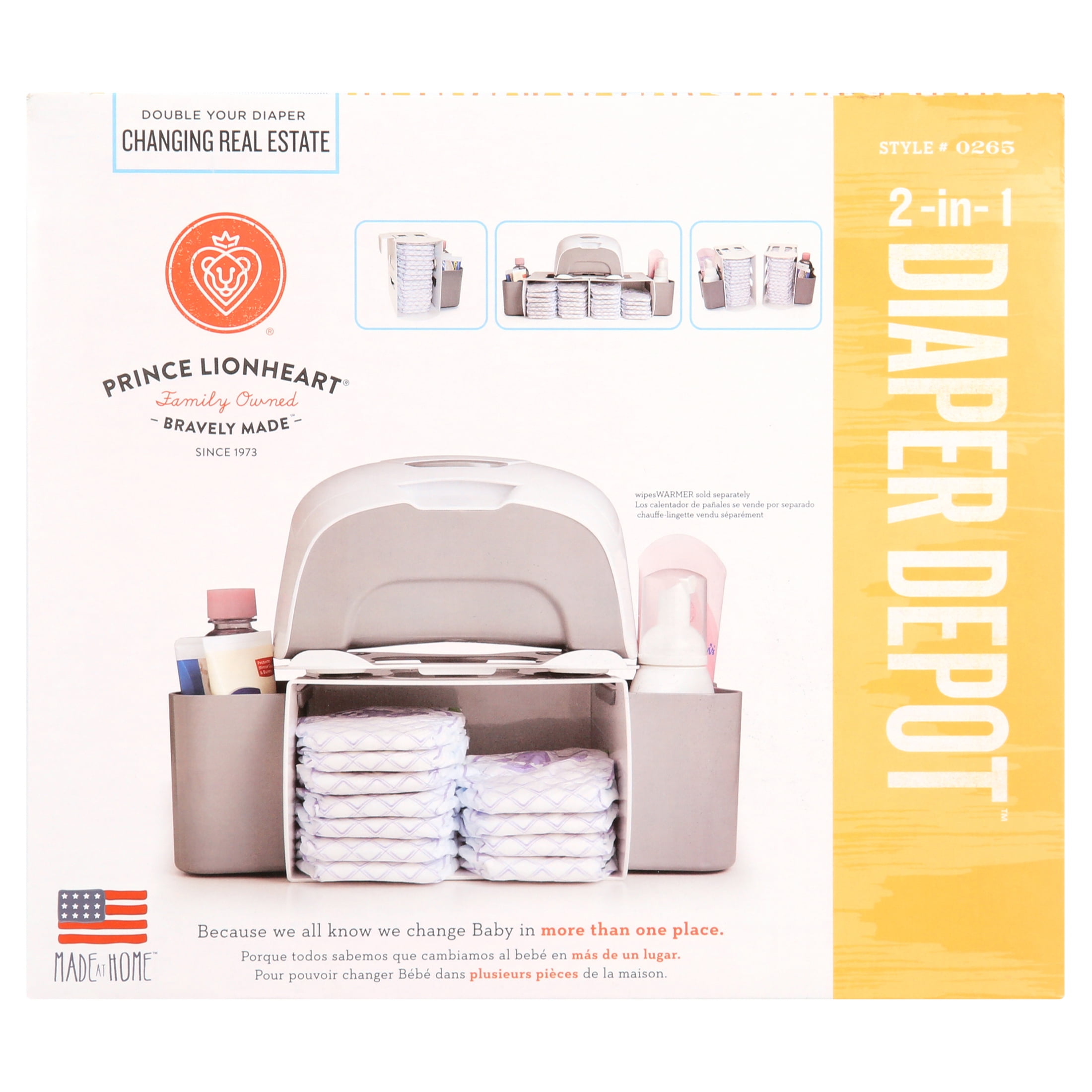 Prince Lionheart 2-in-1 Diaper Depot - White - Walmart.com