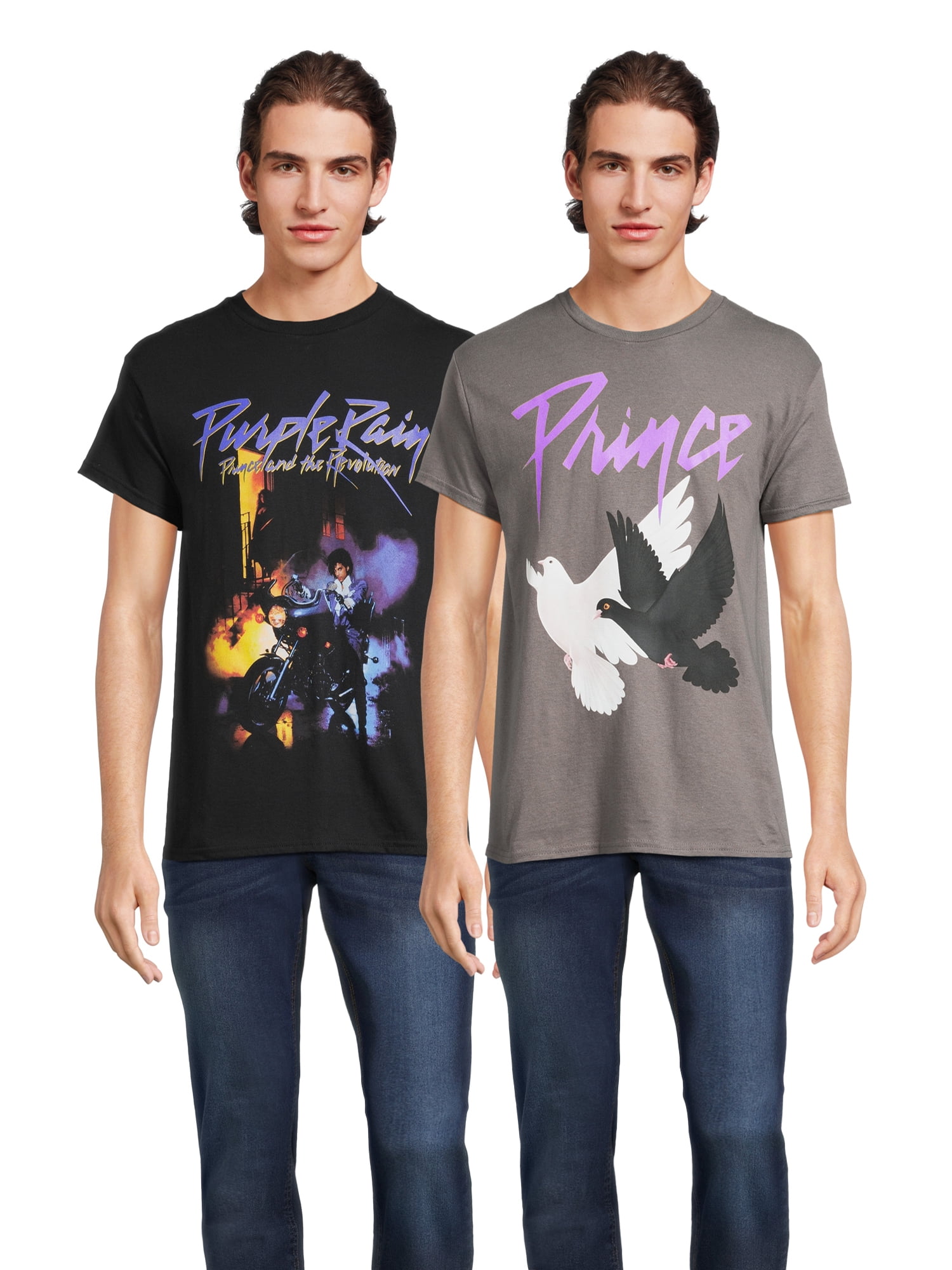 Prince Men's & Big Men's Oversize Graphic Tee Shirts, 2-Pack, Sizes S ...