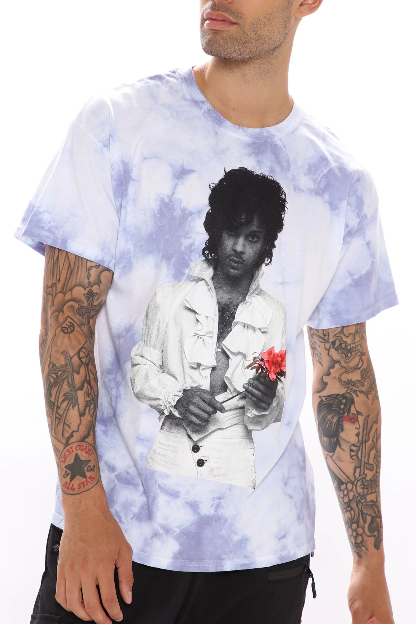 Prince Men's Officially Licensed Rose Purple Rain Graphic Tie Dye Tee T ...