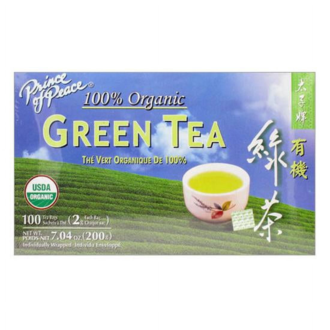 Prince Of Peace 100 Percent Organic Green Tea - 100 Bags - Walmart.com