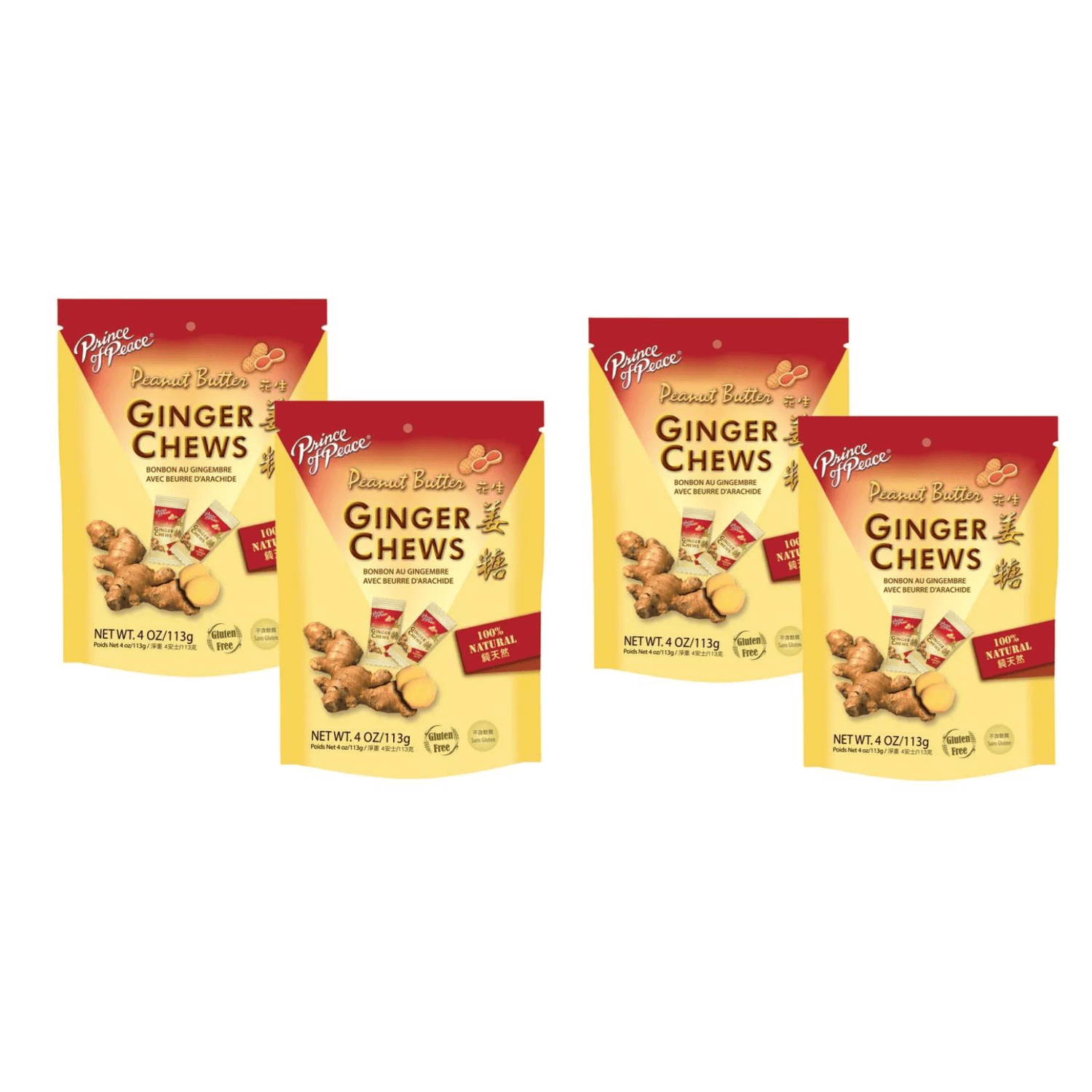 Prince Of Peace - Ginger Candy Chews with Natural Peanut Butter - 4 oz ...