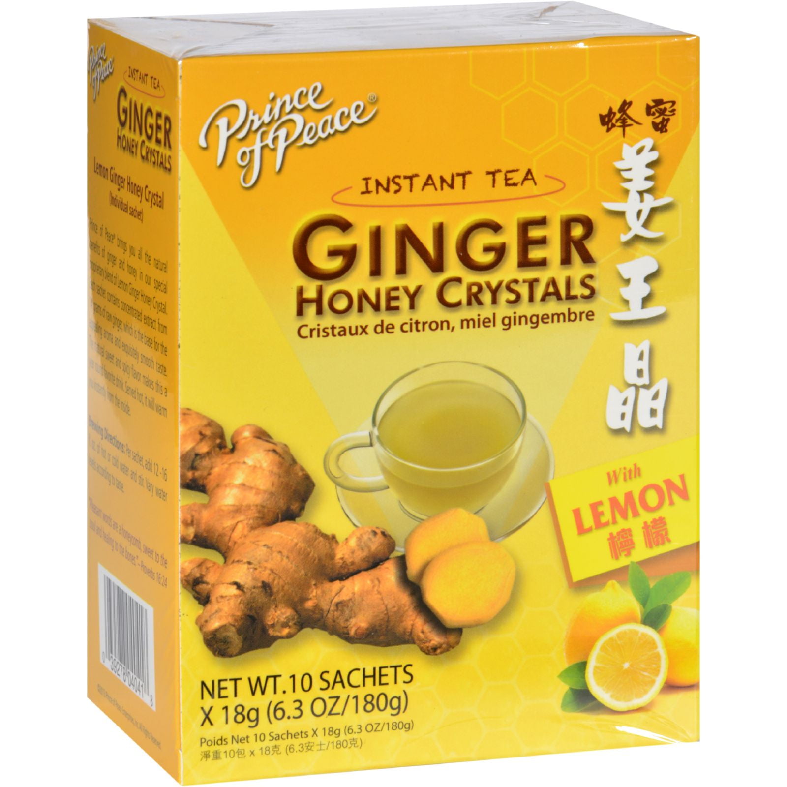 Prince Of Peace Tea - Instant - Ginger Honey Crystals - With Lemon - 10 ...