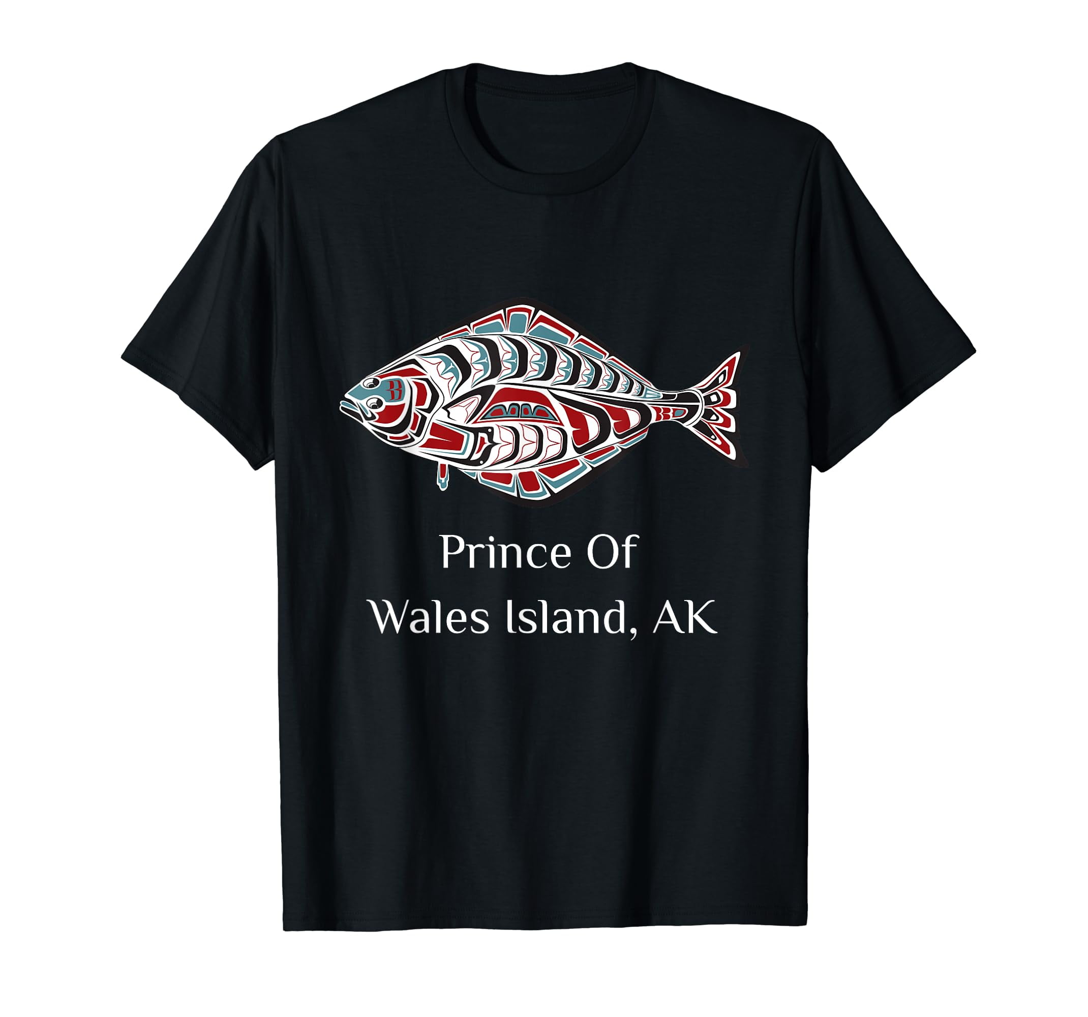 Prince Of Wales Island Alaska Native Indian American Halibut T-Shirt ...