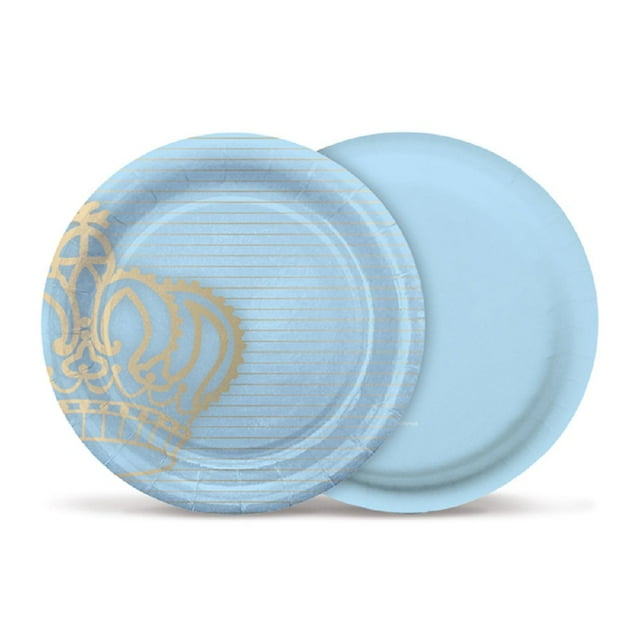 Prince Party Round PAPER PLATES 7" - 8 pack | Boy Baby Shower ...