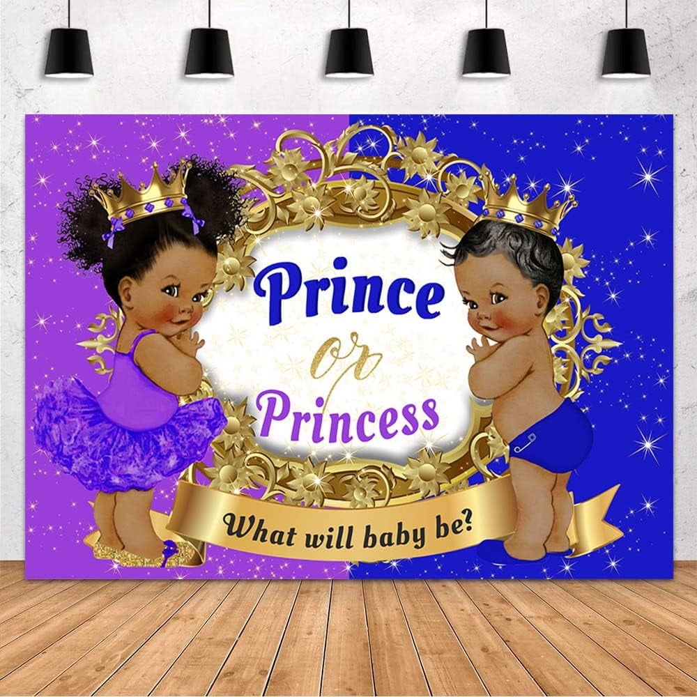Prince or Princess Gender Reveal Backdrop Boy or Girl Baby Shower Party ...