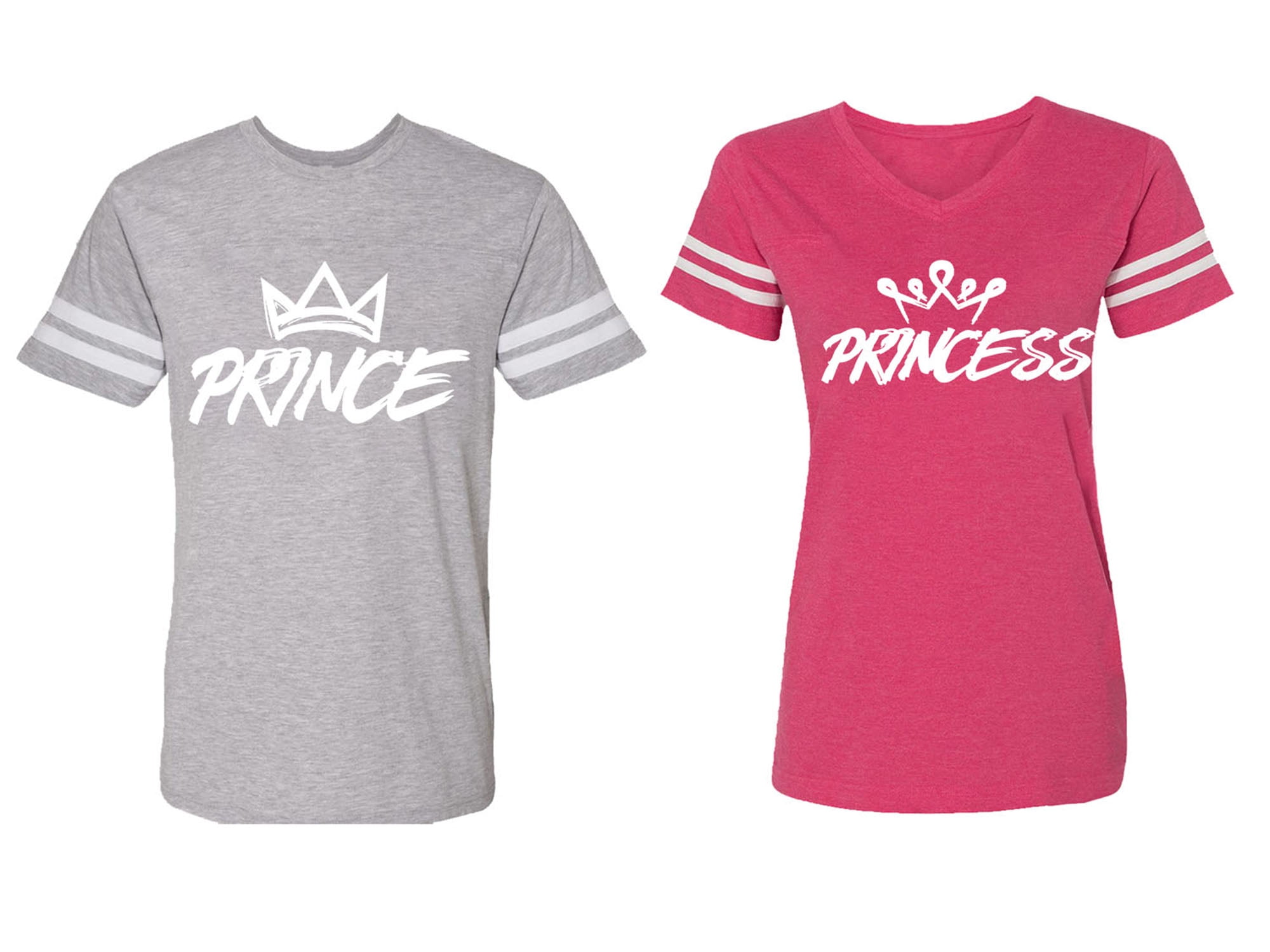 Prince & Princess Matching Couple Cotton Jerseys (Men Heather / Women ...