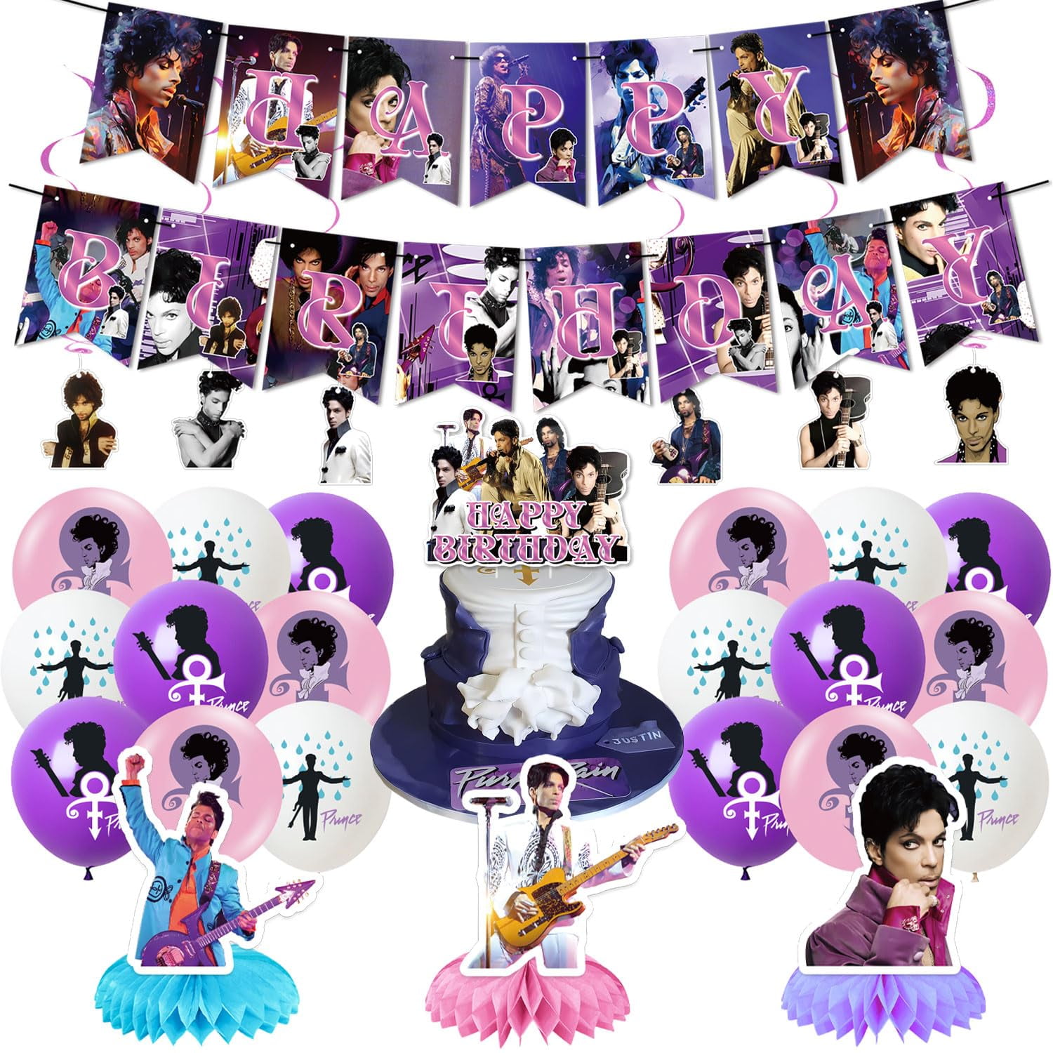 Prince Singer Birthday CORNET Party Decorations, Rock Singer Theme ...