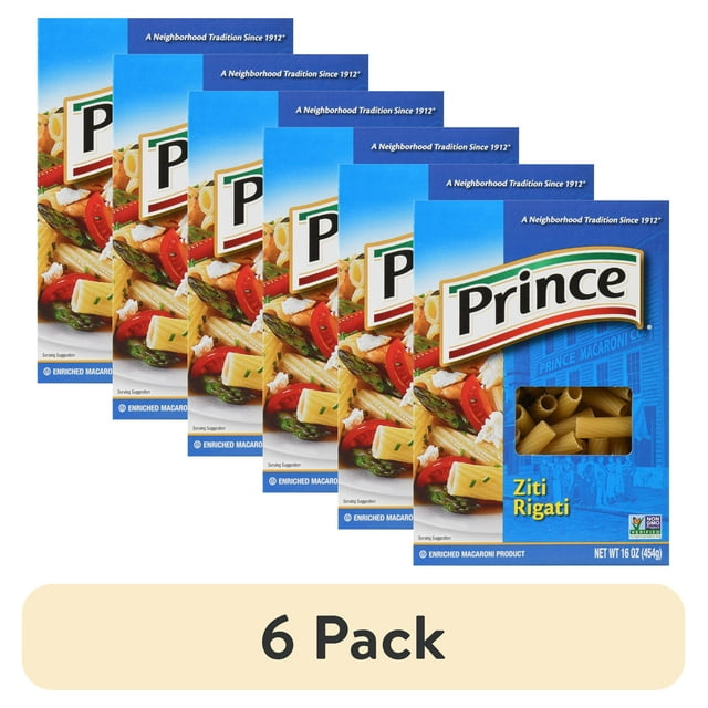 (6 pack) Prince Ziti Rigati Pasta, 16-Ounce Box - Walmart.com