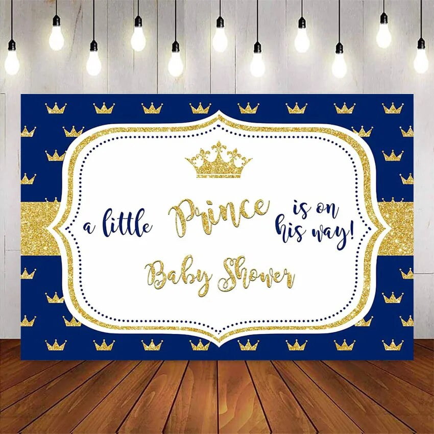 Prince baby shower party decoration blue theme background for photo ...