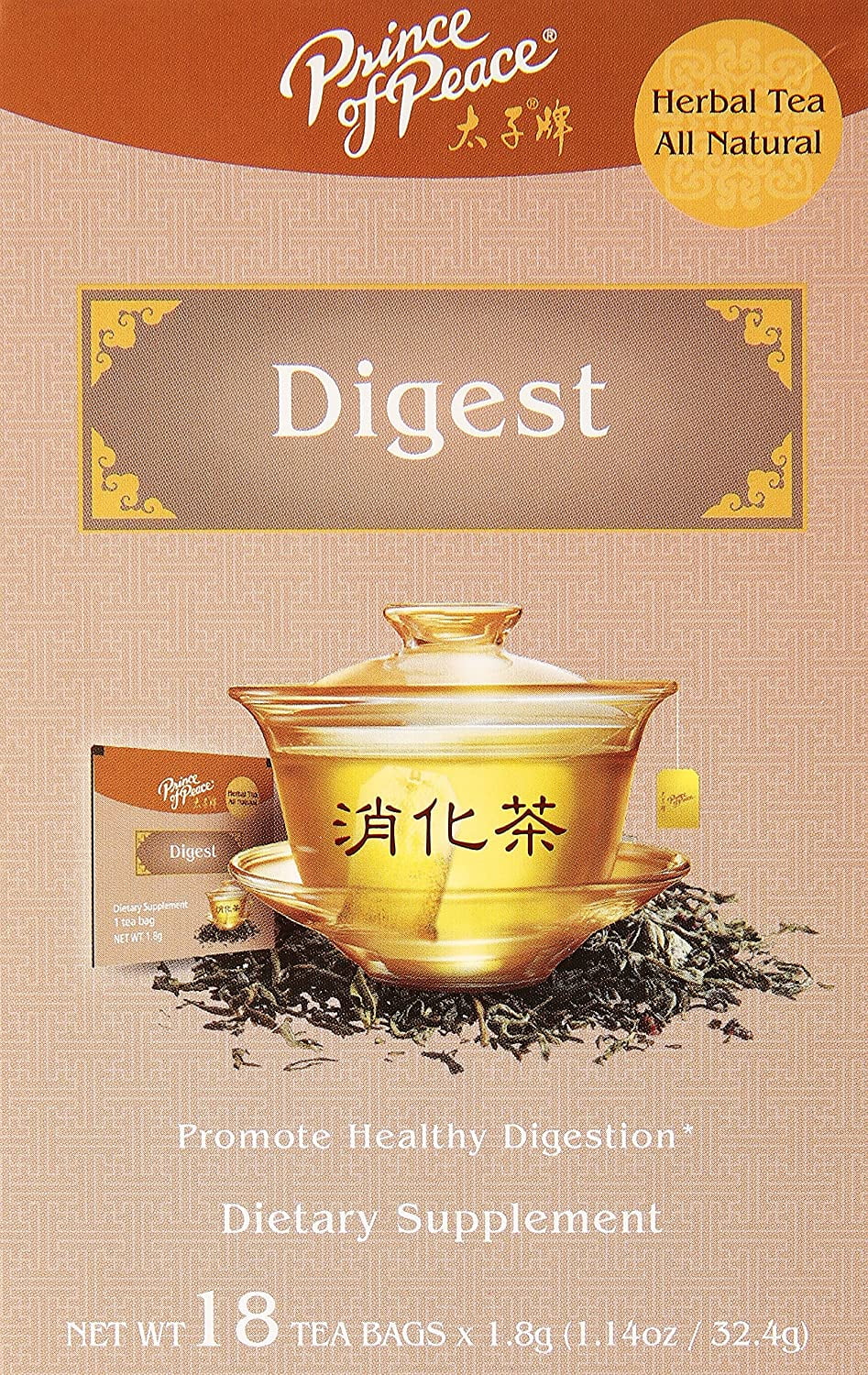 Prince of Peace Herbal Digest Tea, 18 Bags - Traditional Medicinal ...