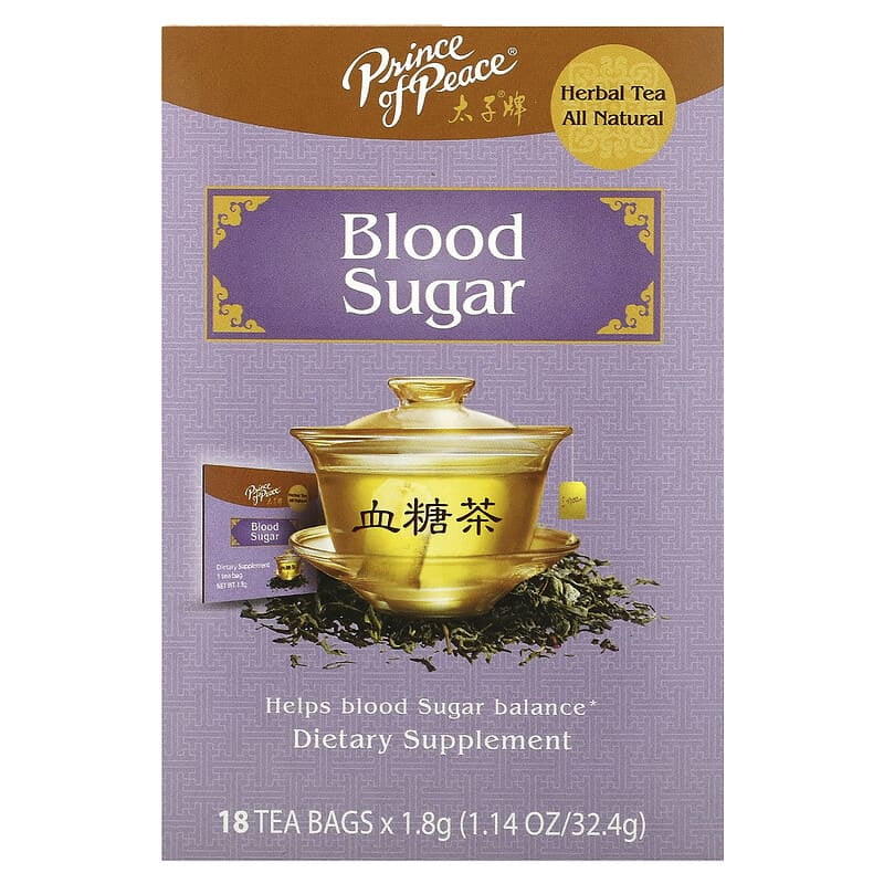 Prince of Peace, Herbal Tea, Blood Sugar, 18 Tea Bags, 1.14 oz Pack of ...
