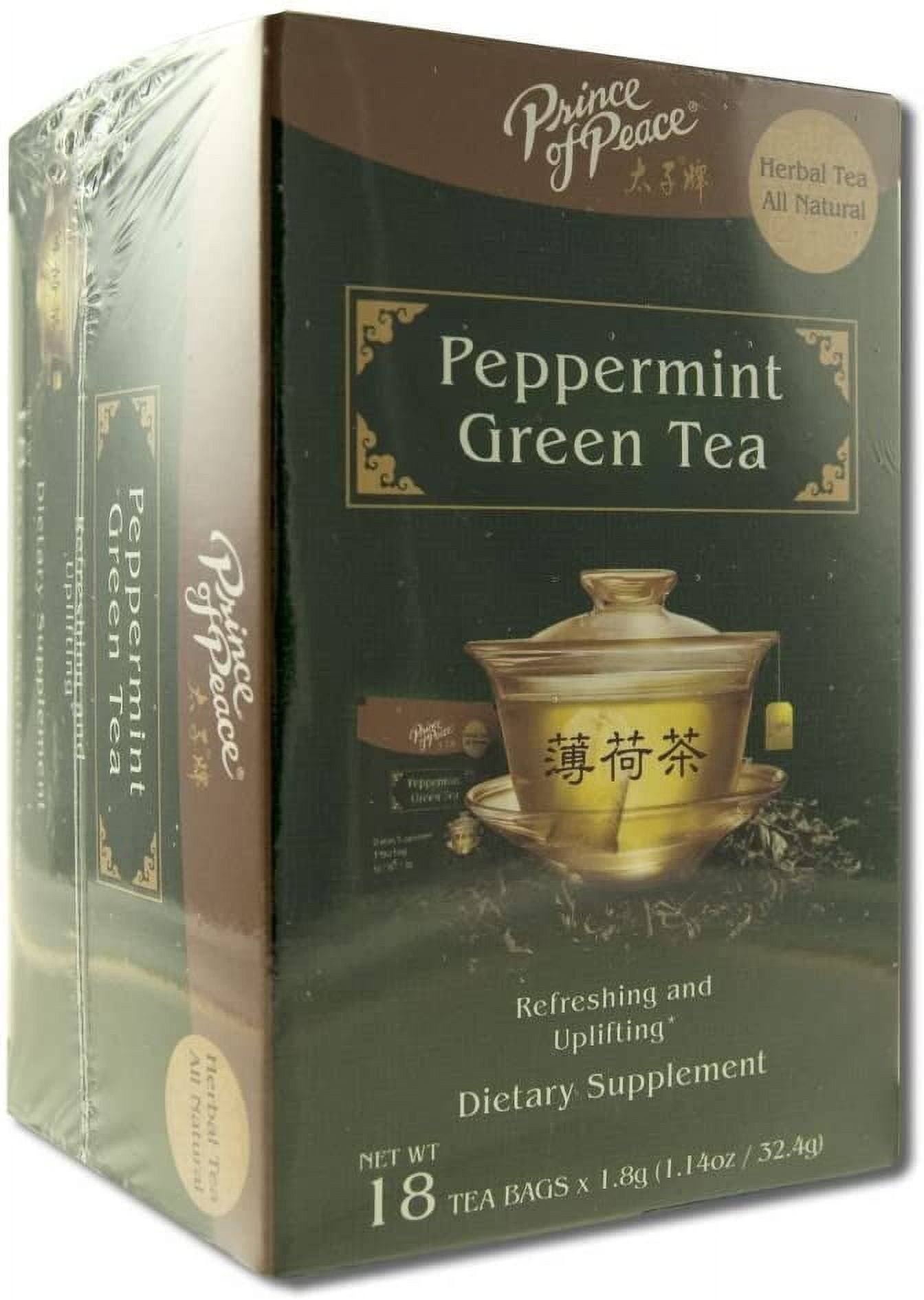 Prince of Peace Peppermint Green Tea, 18 Tea Bags – Herbal Tea Bags ...