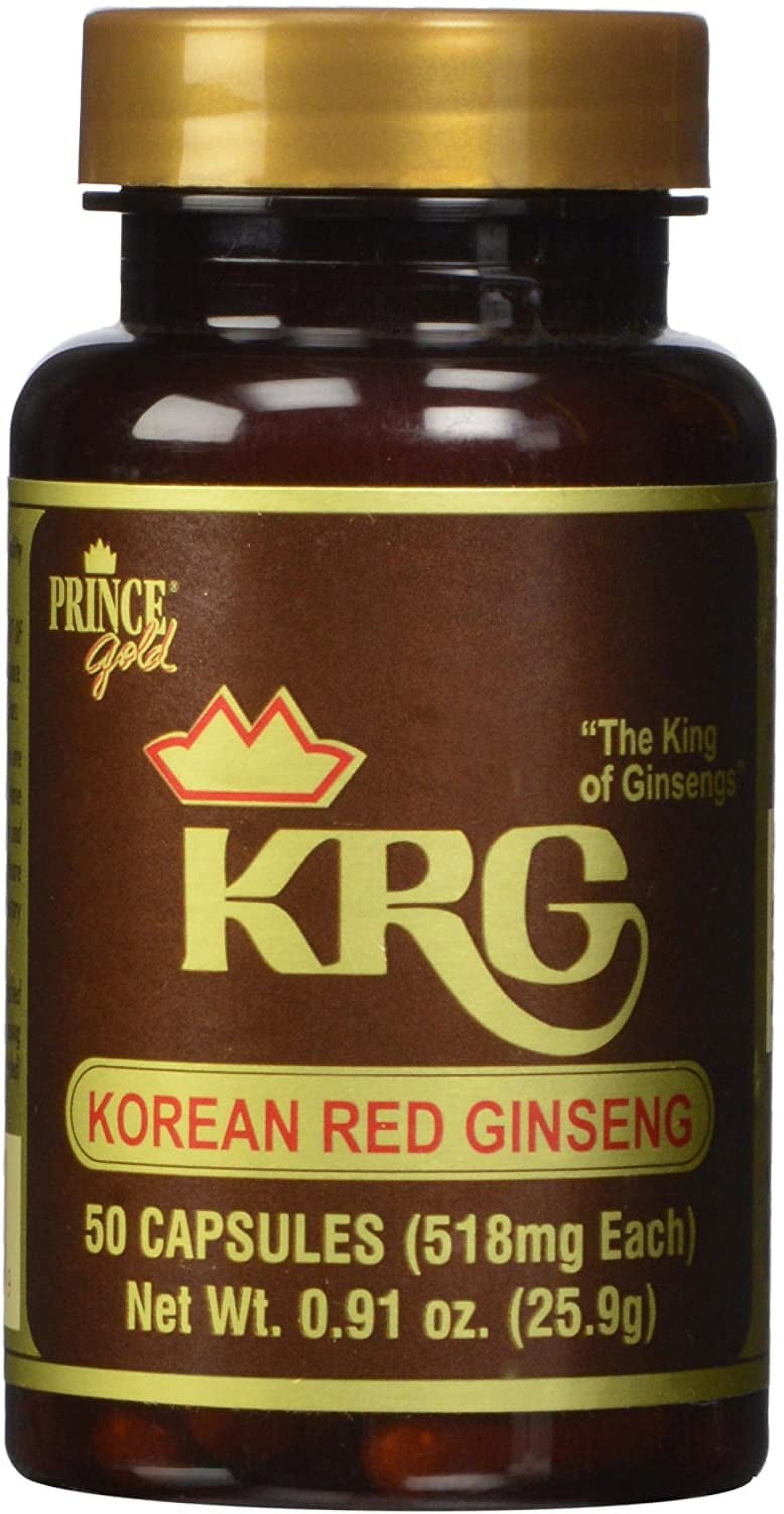 Prince of Peace Gold KRG Korean Red Ginseng, 50 Capsules - Natural ...