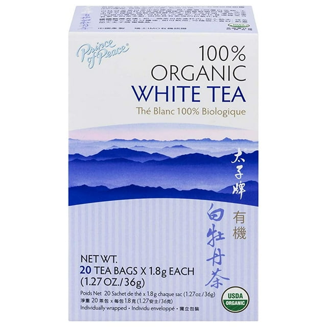 Prince of Peace Organic Premium Peony White Tea - 20 Individually ...