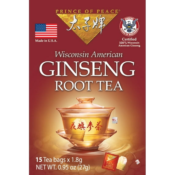 Prince of Peace Wisconsin American Ginseng Root Tea, Caffeine Free for ...