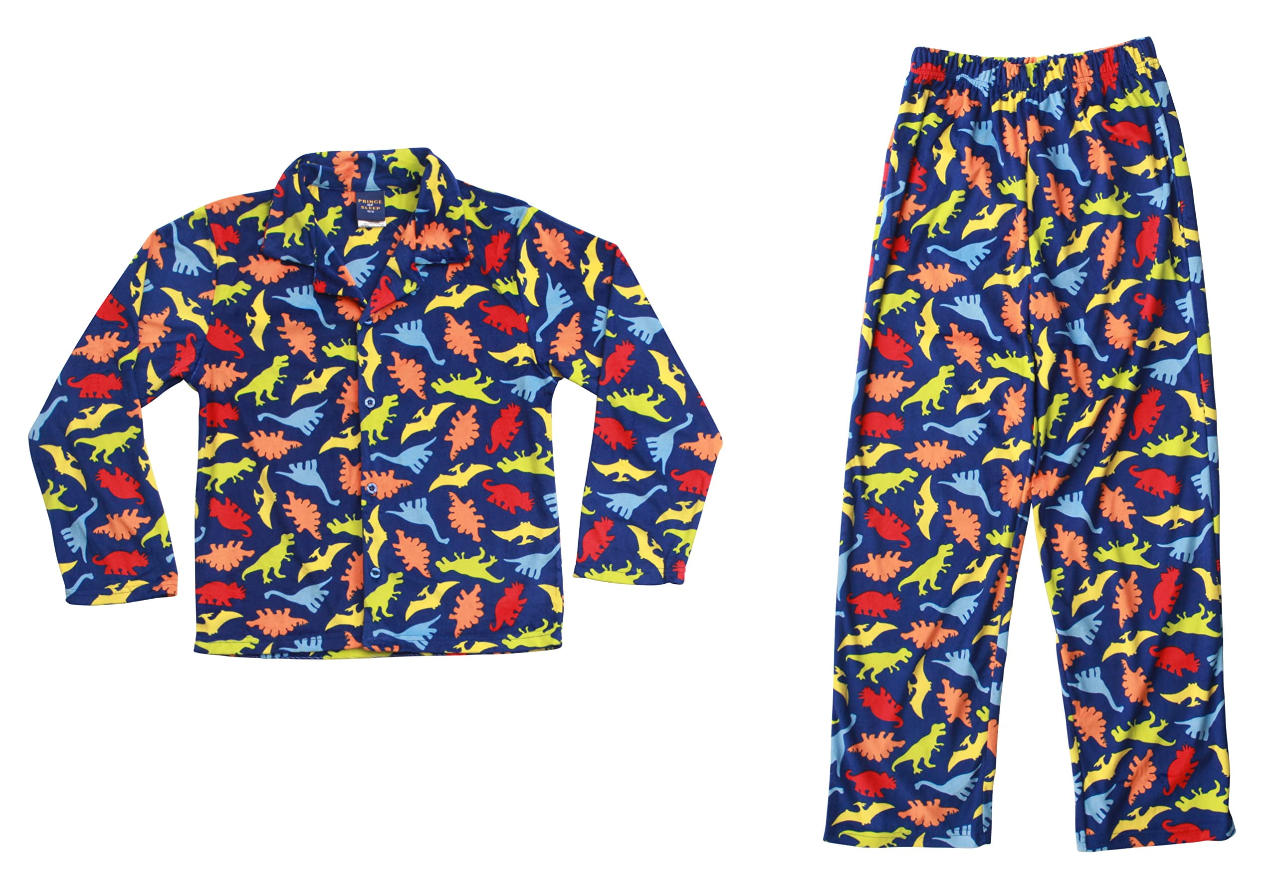 Prince of Sleep Boys Velour Pajama Coat Sets (Navy Dinosaur, 4 ...