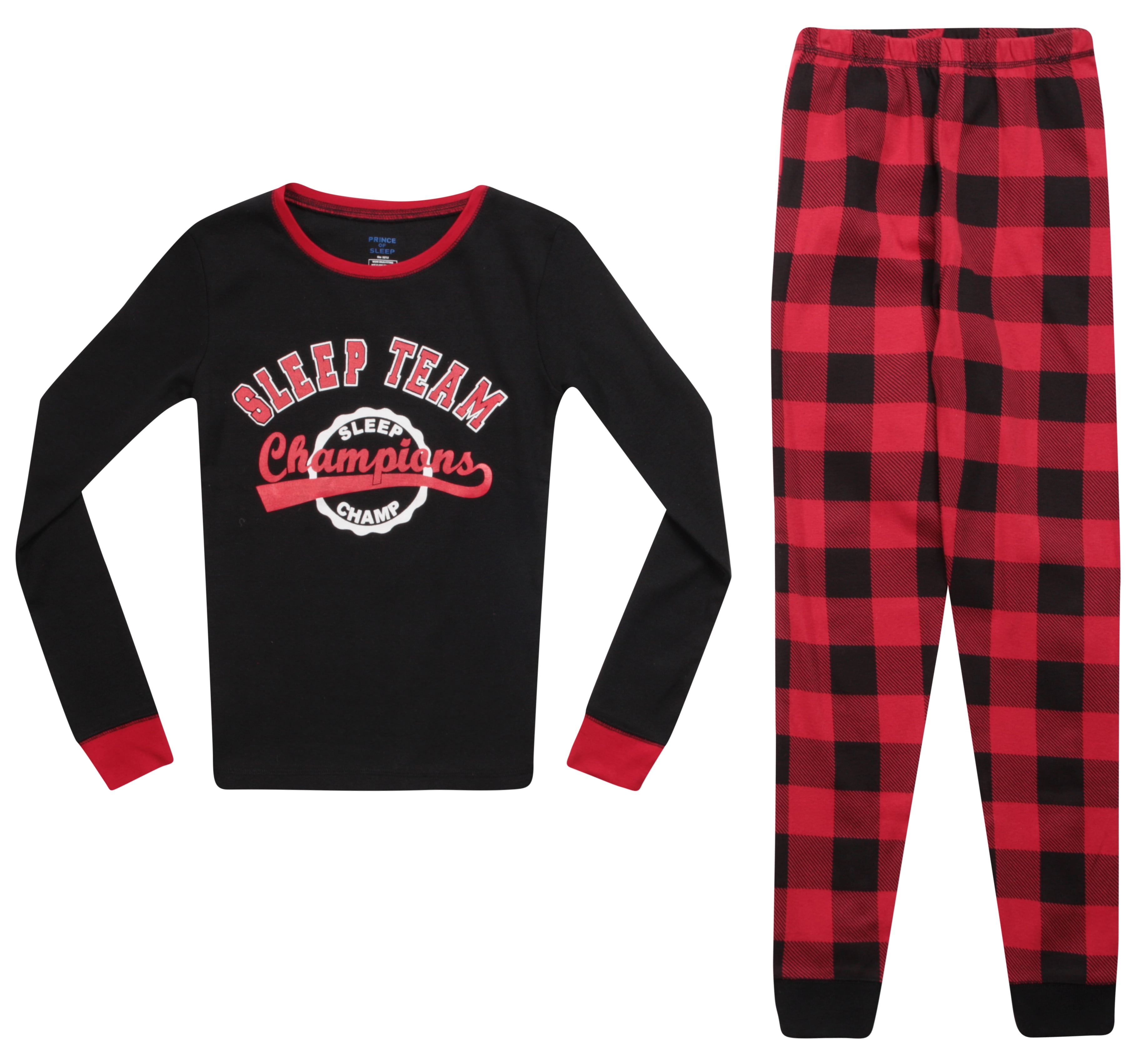 Prince of Sleep Boys Christmas PJs - Cotton Buffalo Plaid Pajama Set ...