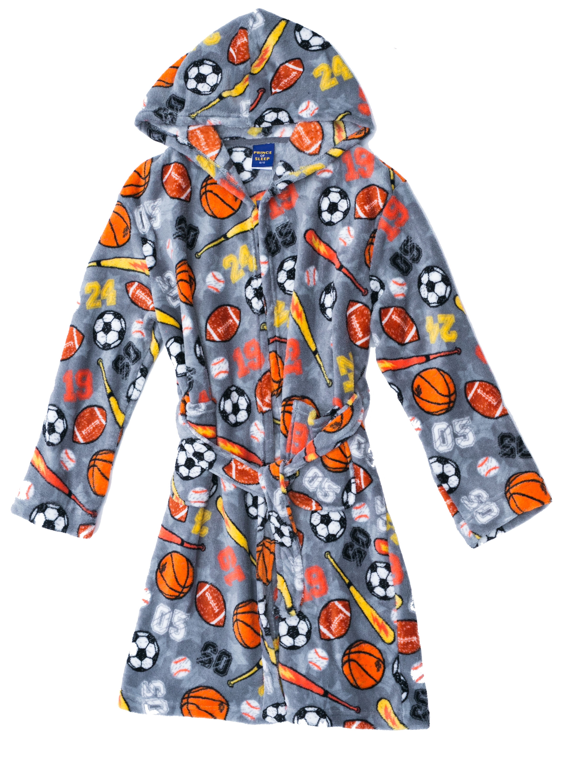 Prince of Sleep Fleece Solid Robes for Boys (Grey Sports, Boys 8 ...