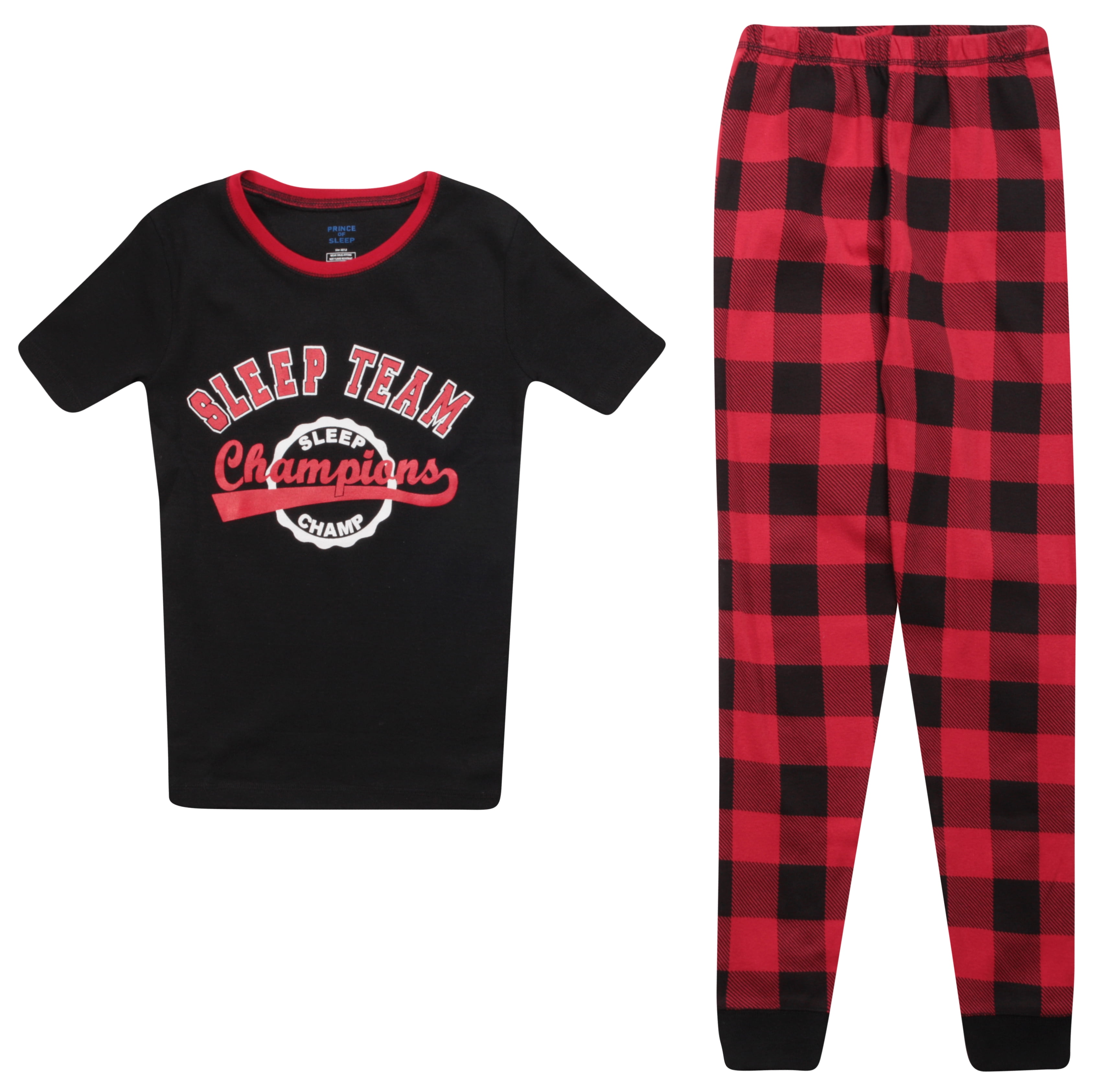 Prince of Sleep Boys' Christmas Pajamas - Snug-Fit Cotton PJ Set (Red ...