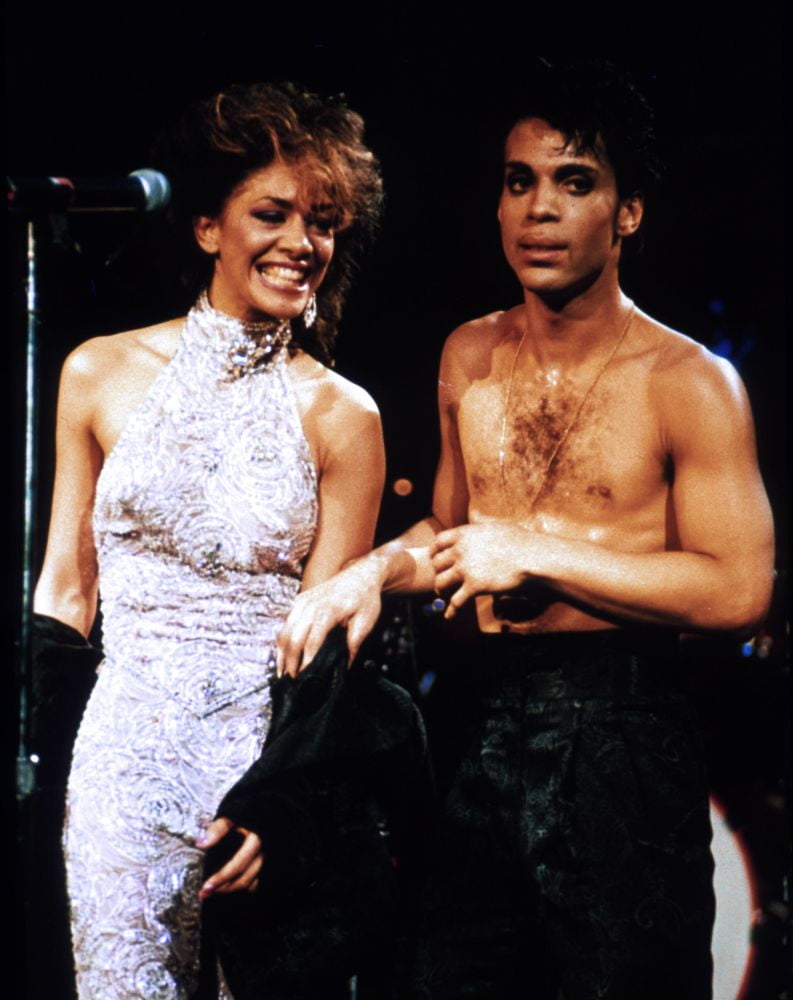 Prince performing with Sheila E at The Forum, Los Angeles, CA, February ...