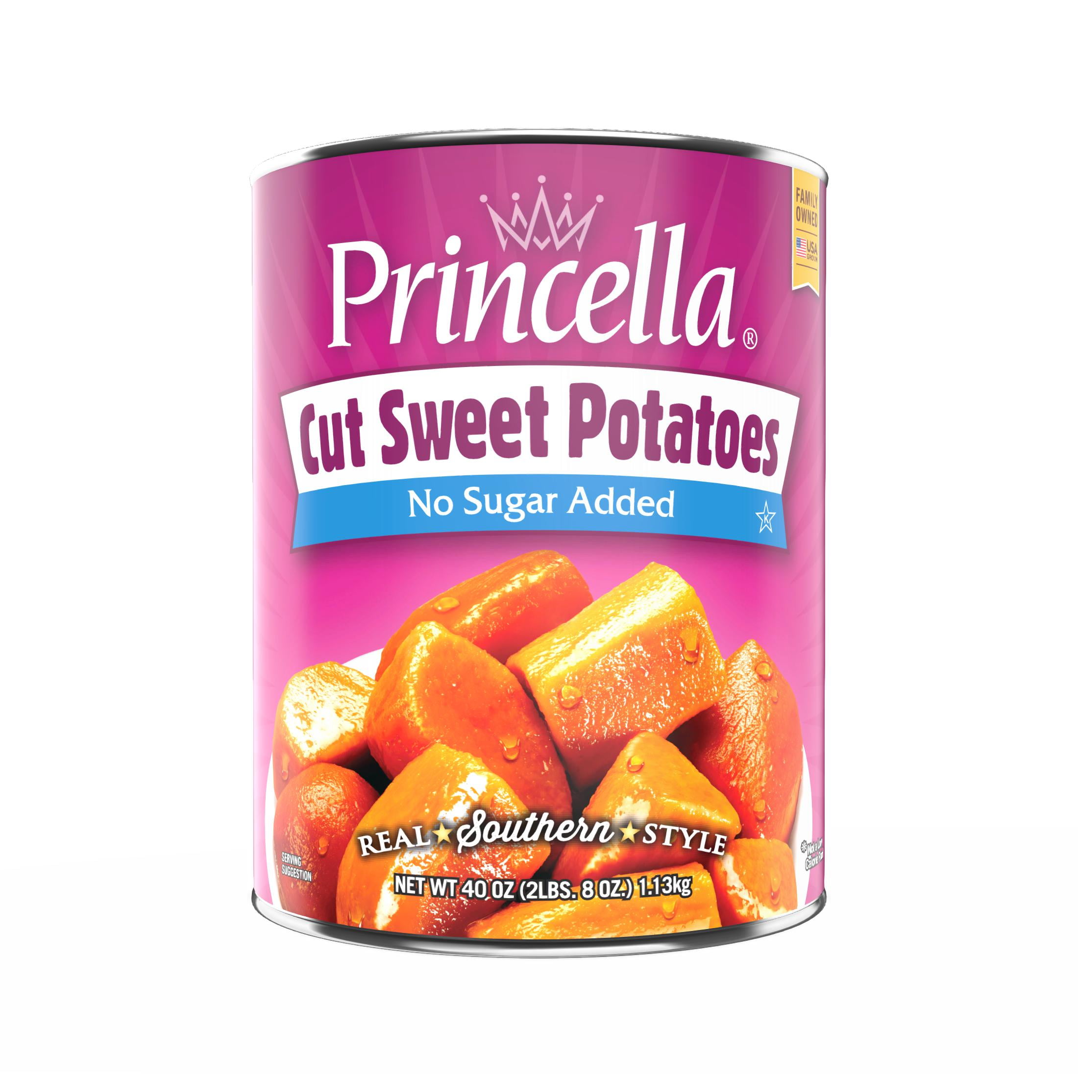 Princella Canned Cut Sweet Potatoes, No Sugar Added, 40 oz - Walmart.com