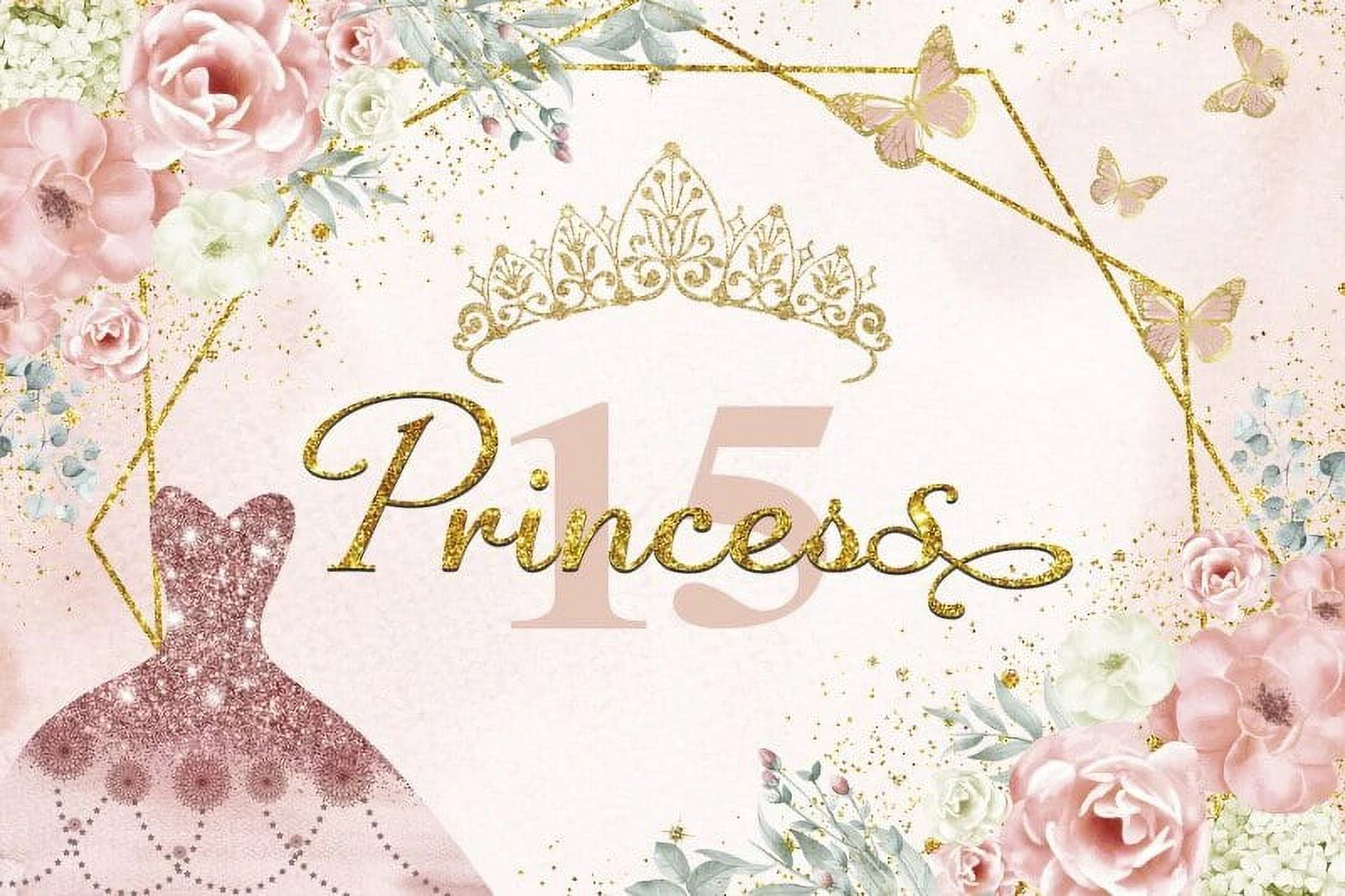 Princess 15th Birthday Backdrop Sweet Girl Mis Quince Anos Blush Pink ...