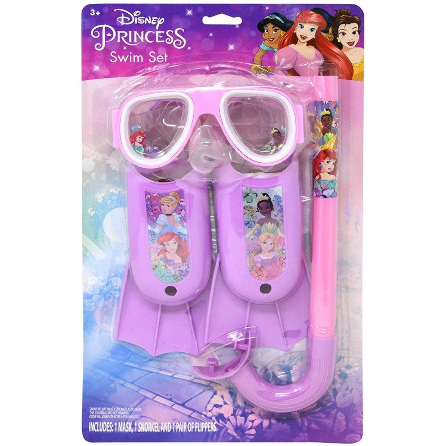 Disney Princess Ariel Kids Swim Fins and Snorkel Mask Set for Toddlers ...