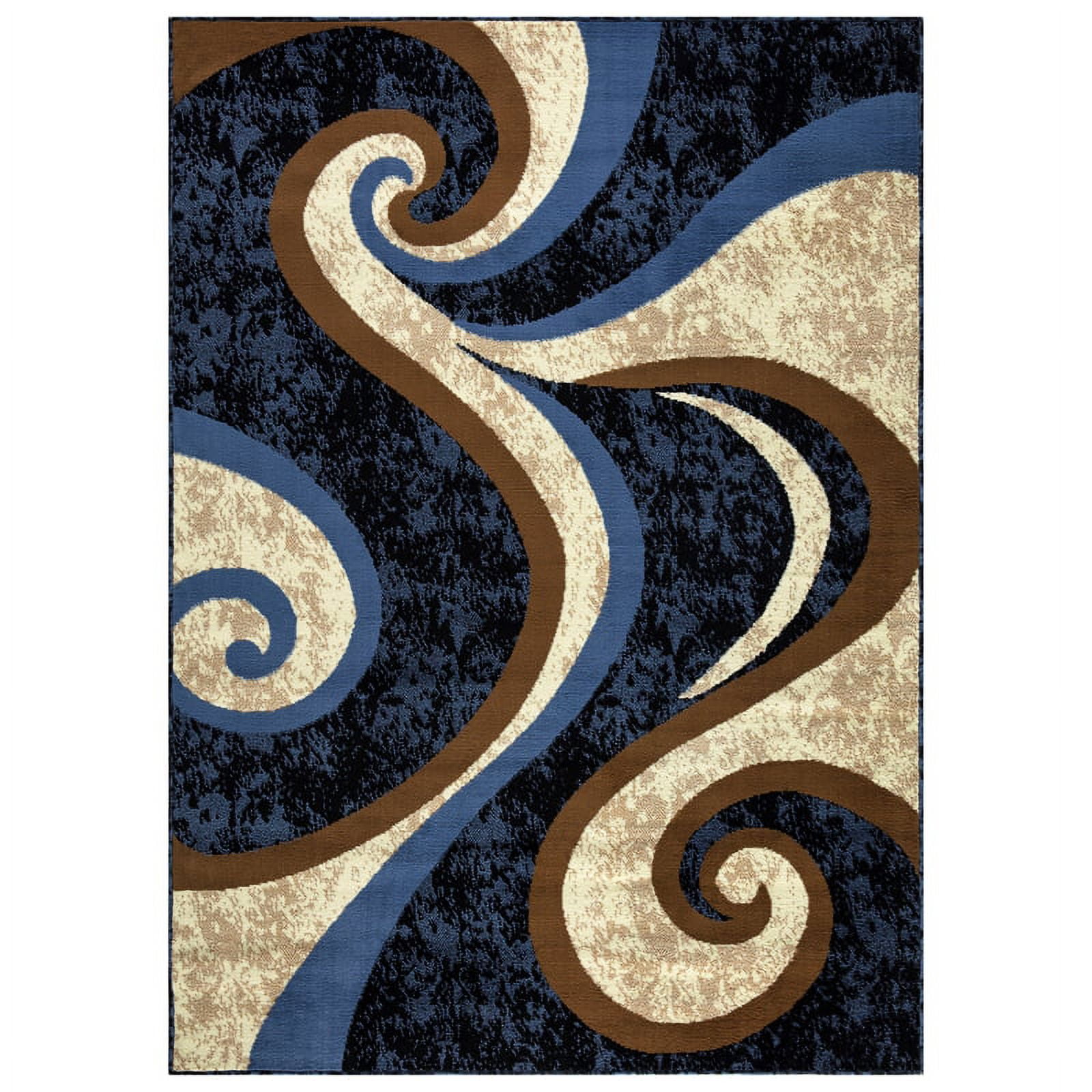 Princess 5x7 Geometric Swirl Abstract Area Rug 808 in Cream Blue ...