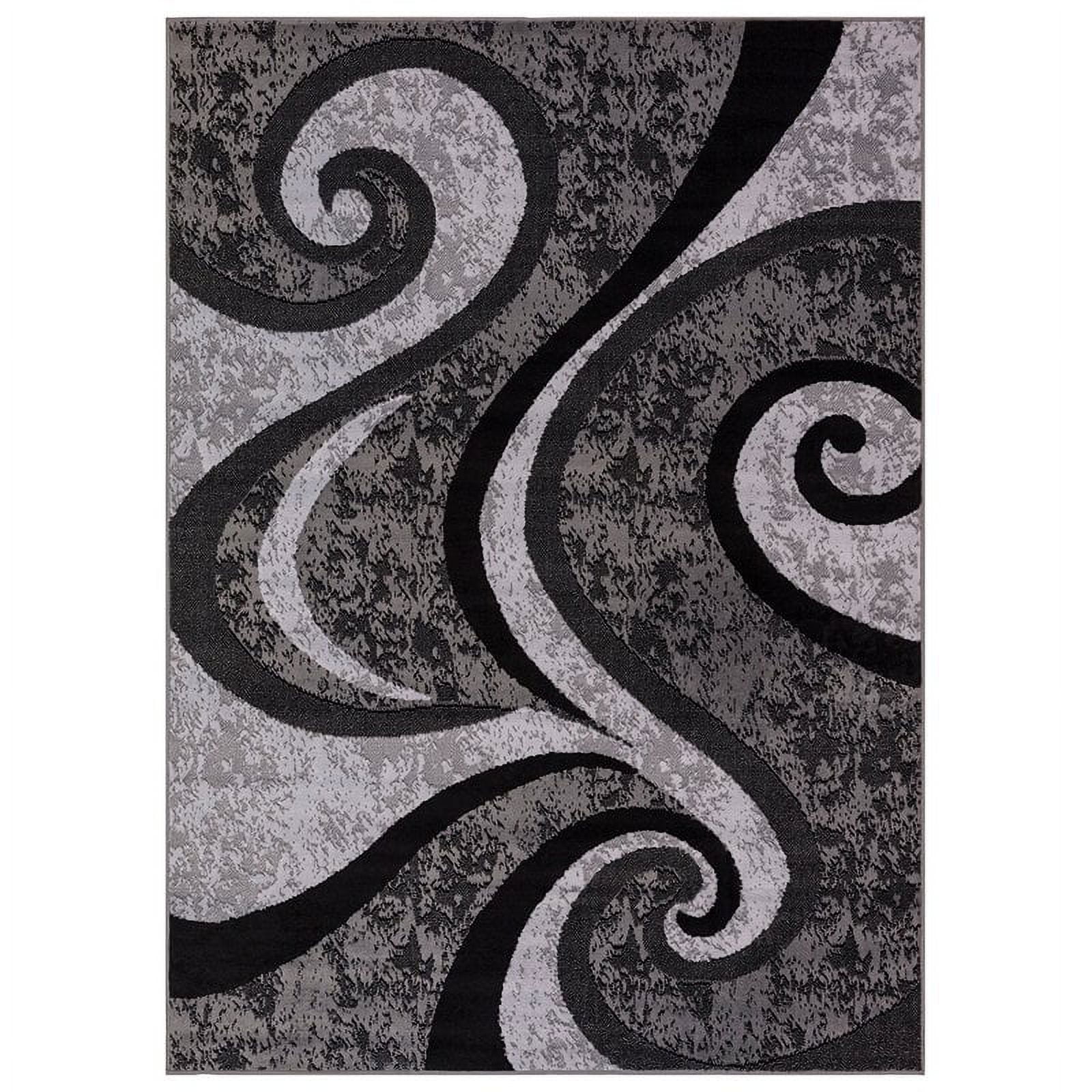 Princess 5x7 Geometric Swirl Abstract Area Rug 808 in Light Grey ...