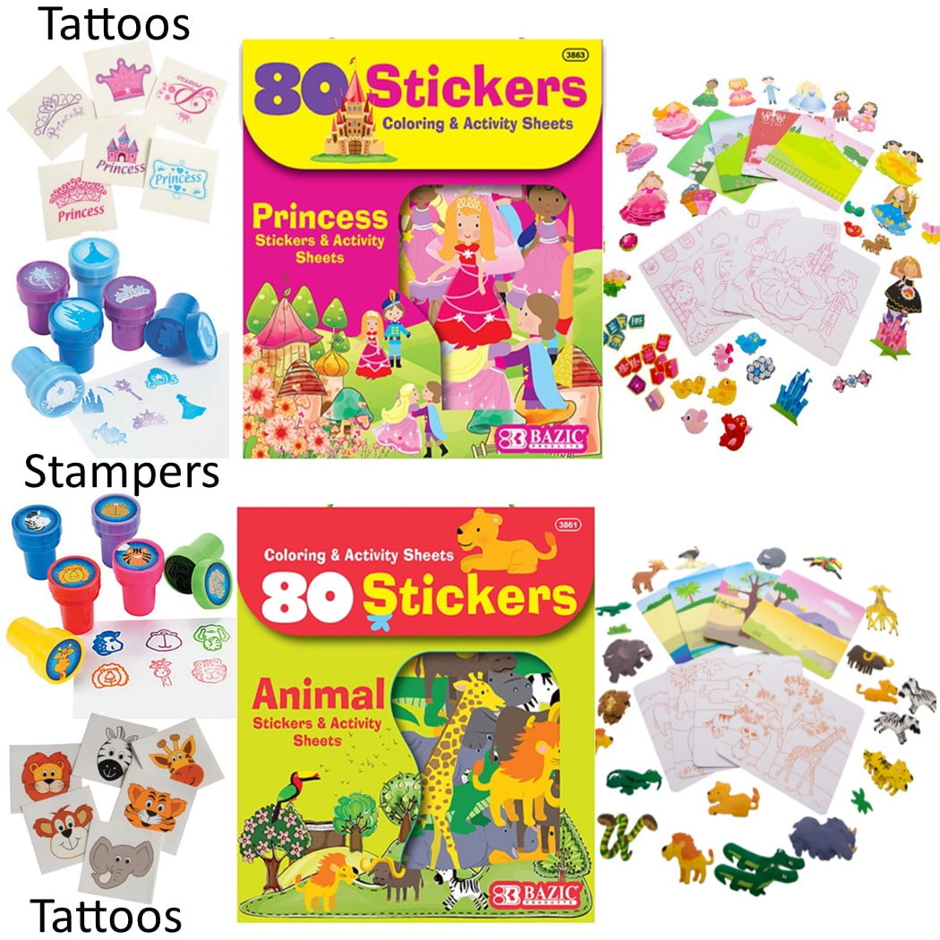 Princess and Animal Make a Sticker Scenes Gift Set with Matching Kids ...