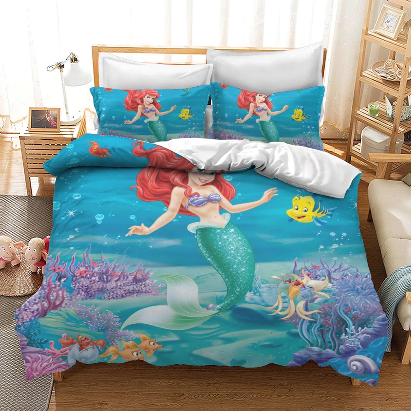 Princess Ari-el Bed Set Ultra Soft Quilt Cover and 2 Pillowcase, 3 ...