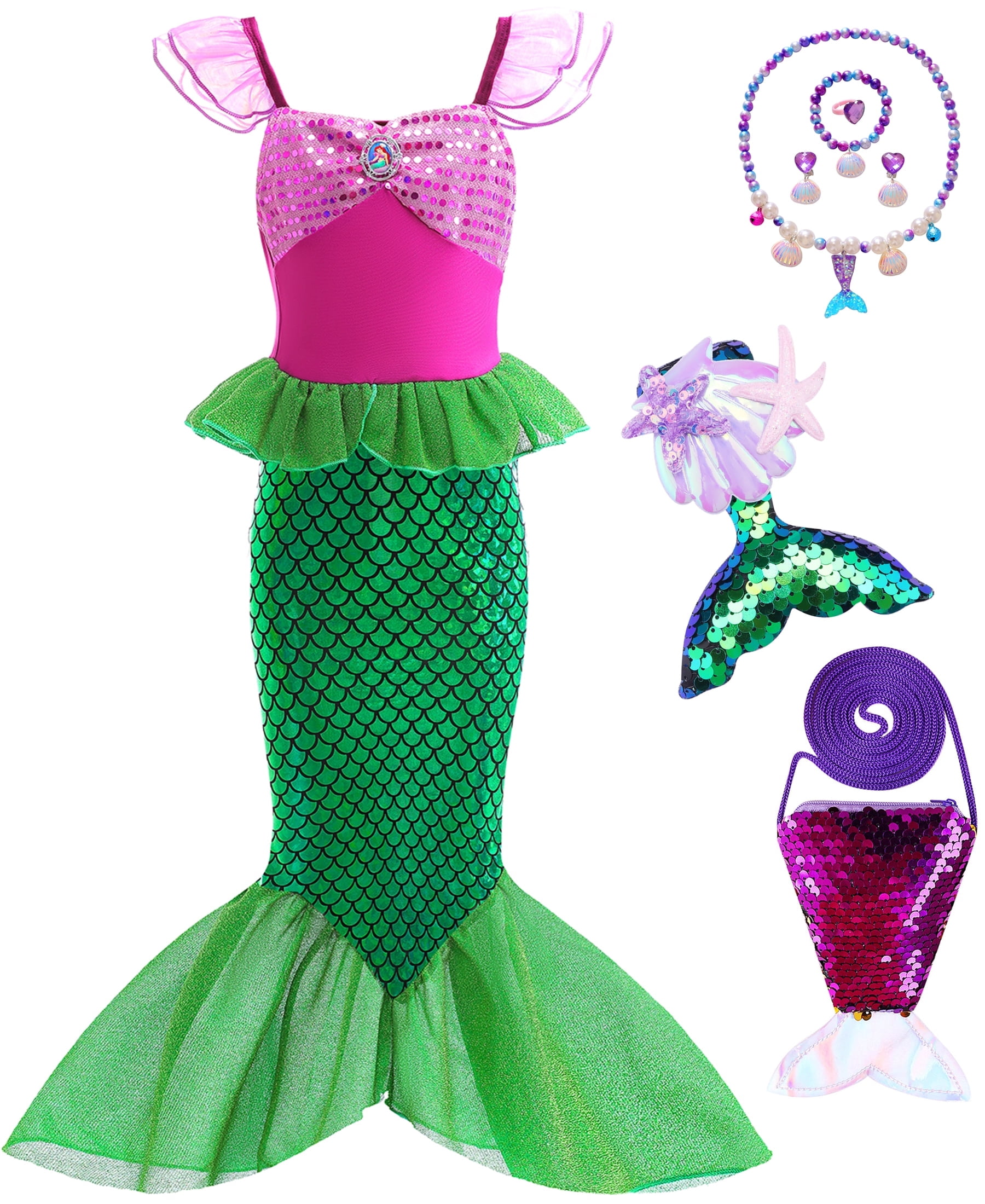 Princess Ariel Dresses for Little Girls Mermaid Costume Birthday with ...