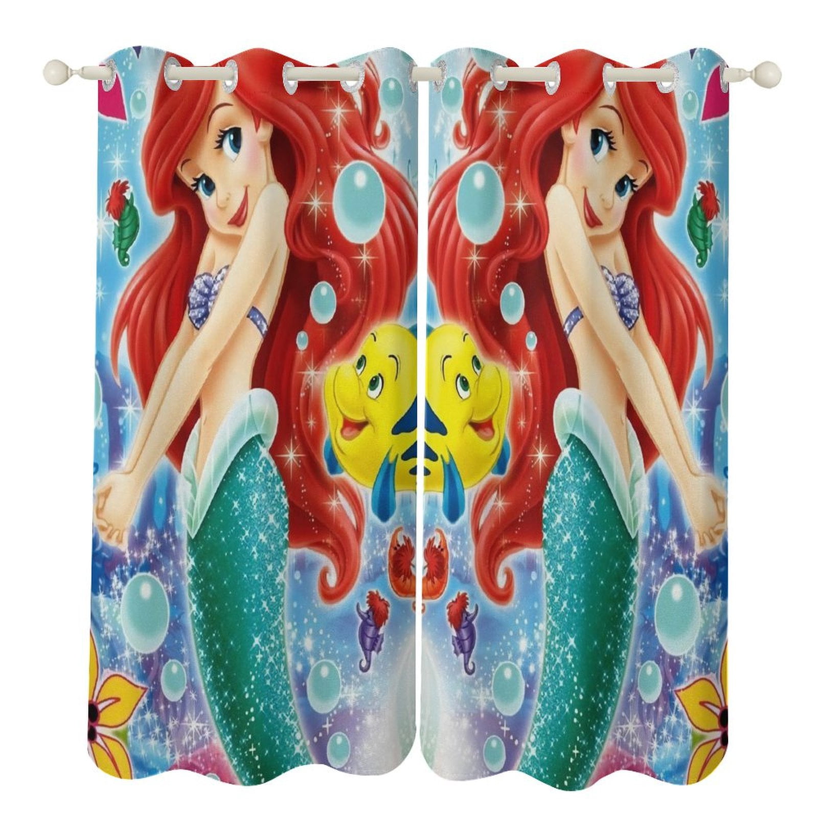 Princess Ariel Look So Cute And Pretty Kids Curtains 52 X 72 Inch ...