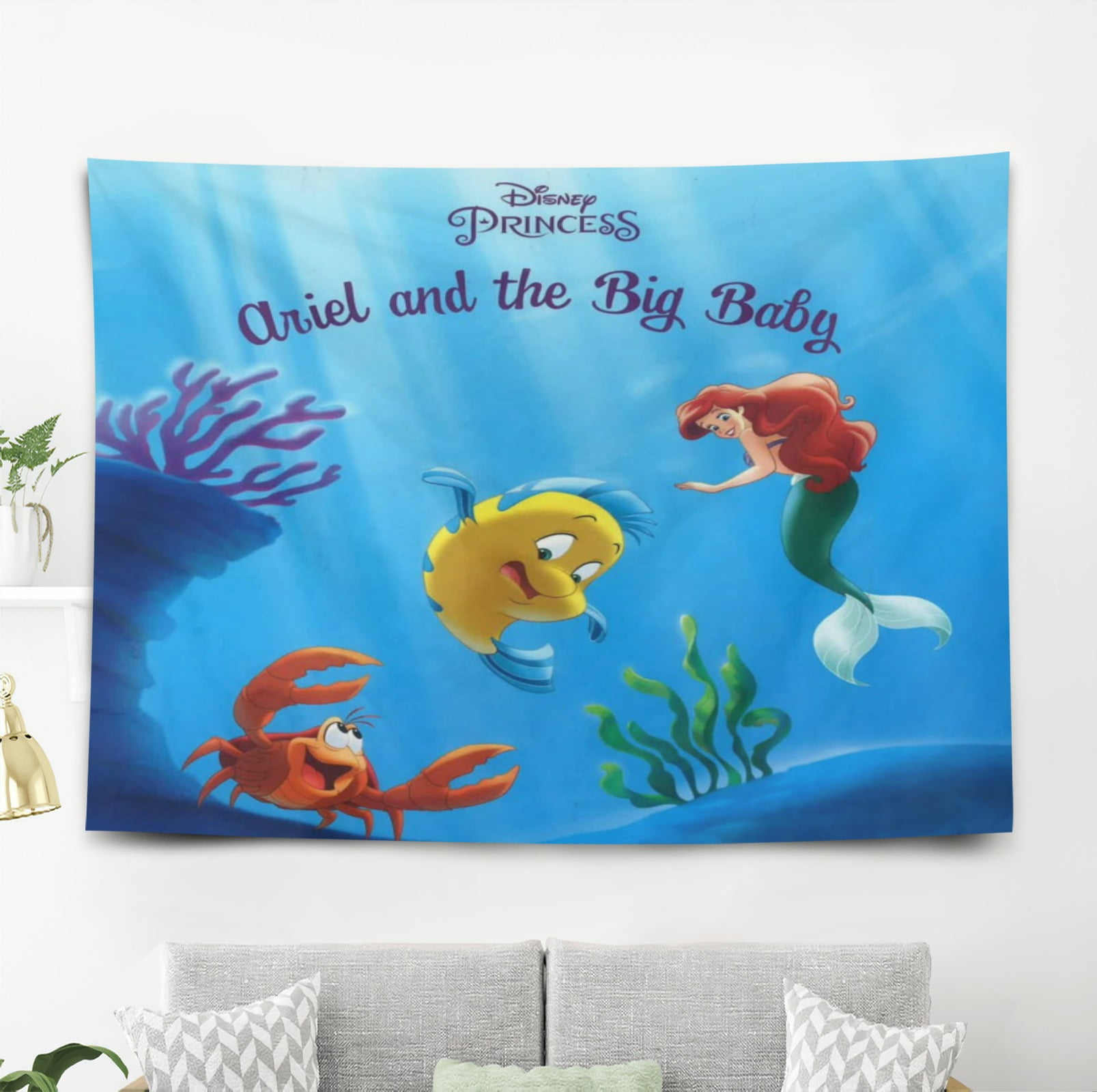 Princess Ariel Tapestry Gift Wall Hanging Backdrop for Room Bedroom ...