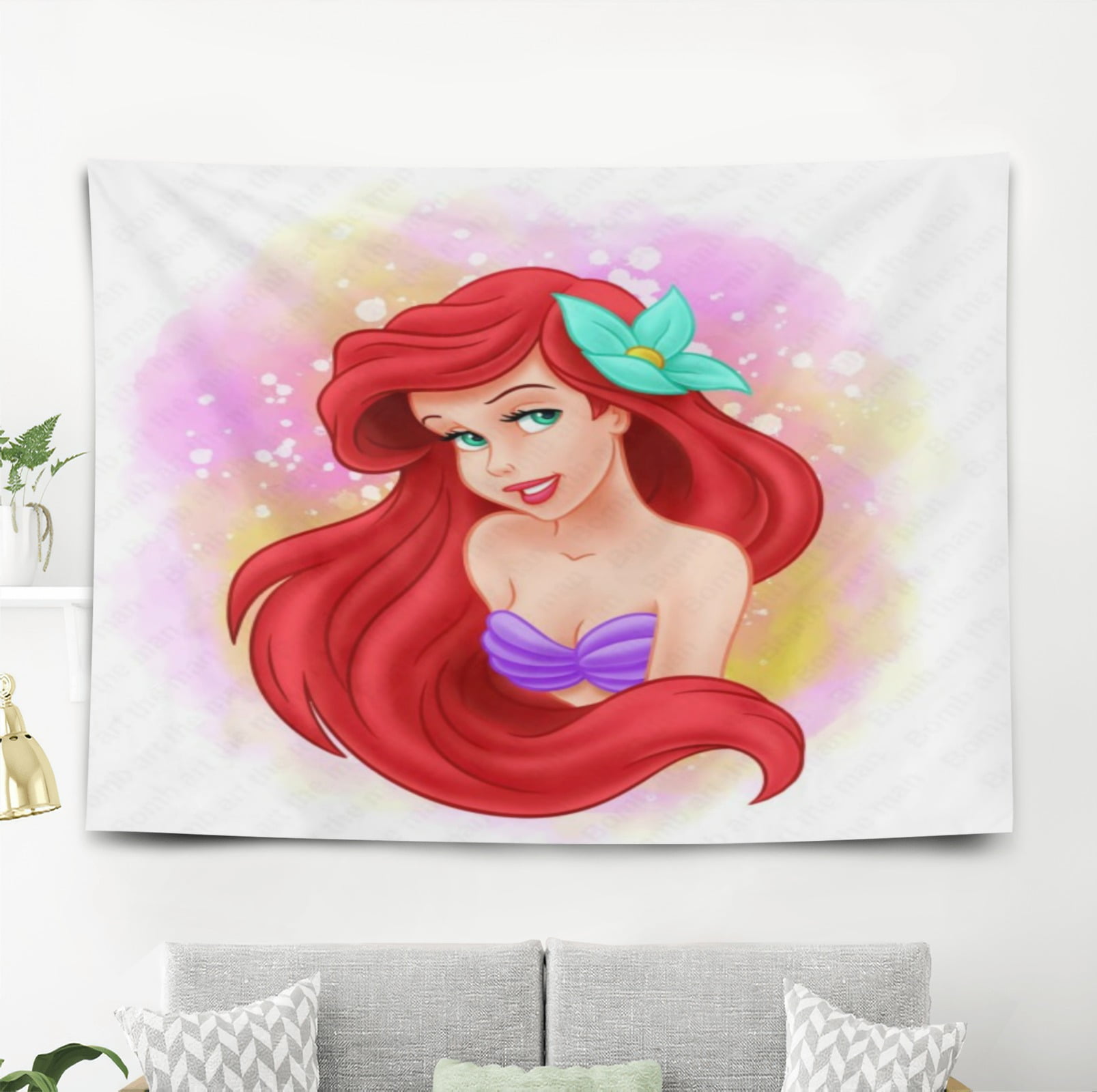 Princess Ariel Tapestry Gift Wall Hanging Backdrop for Room Bedroom ...
