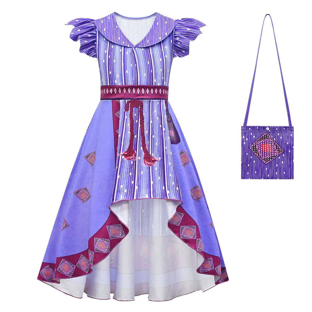 Princess Asha Costume for Girls Wish Asha Dress Up Kids Cosplay Outfits ...