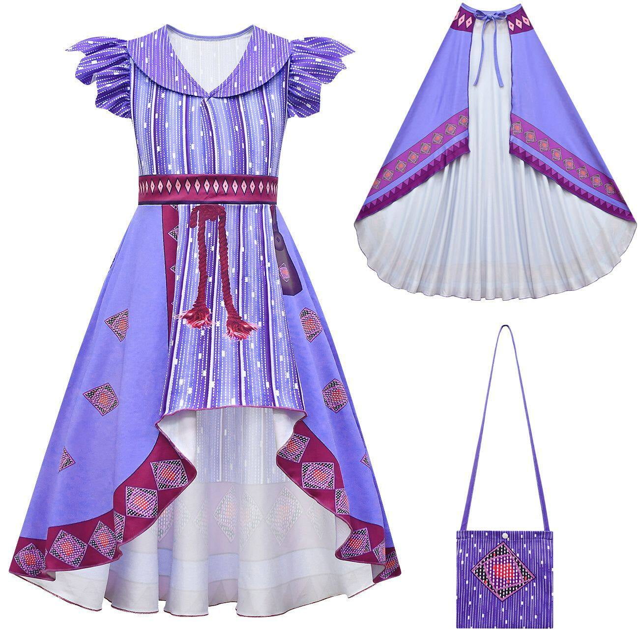 Princess Asha Costume for Girls Wish Asha Dress Up Kids Cosplay Outfits ...